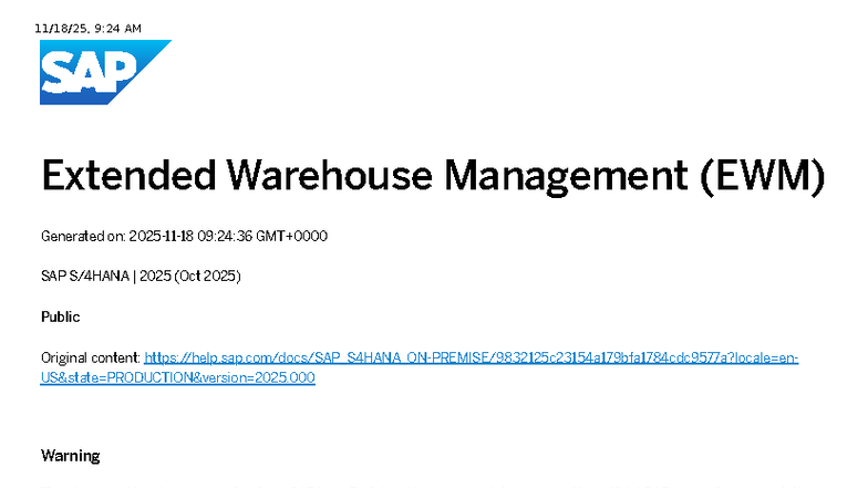 EWM Serial Number Management Overview - SAP 2025 Documentation - Studocu