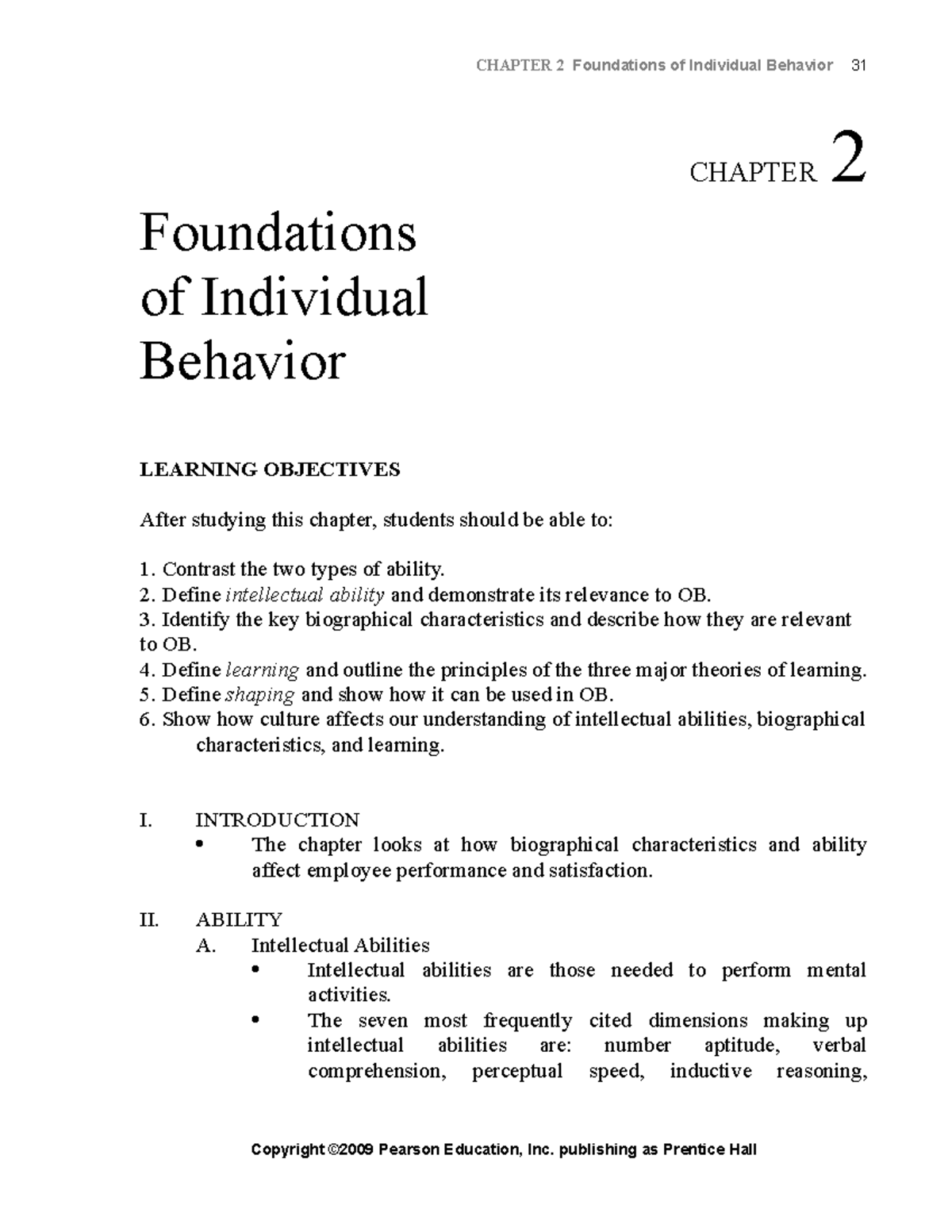 Ch2: Foundations of Individual Behavior - Key Concepts and Learning ...