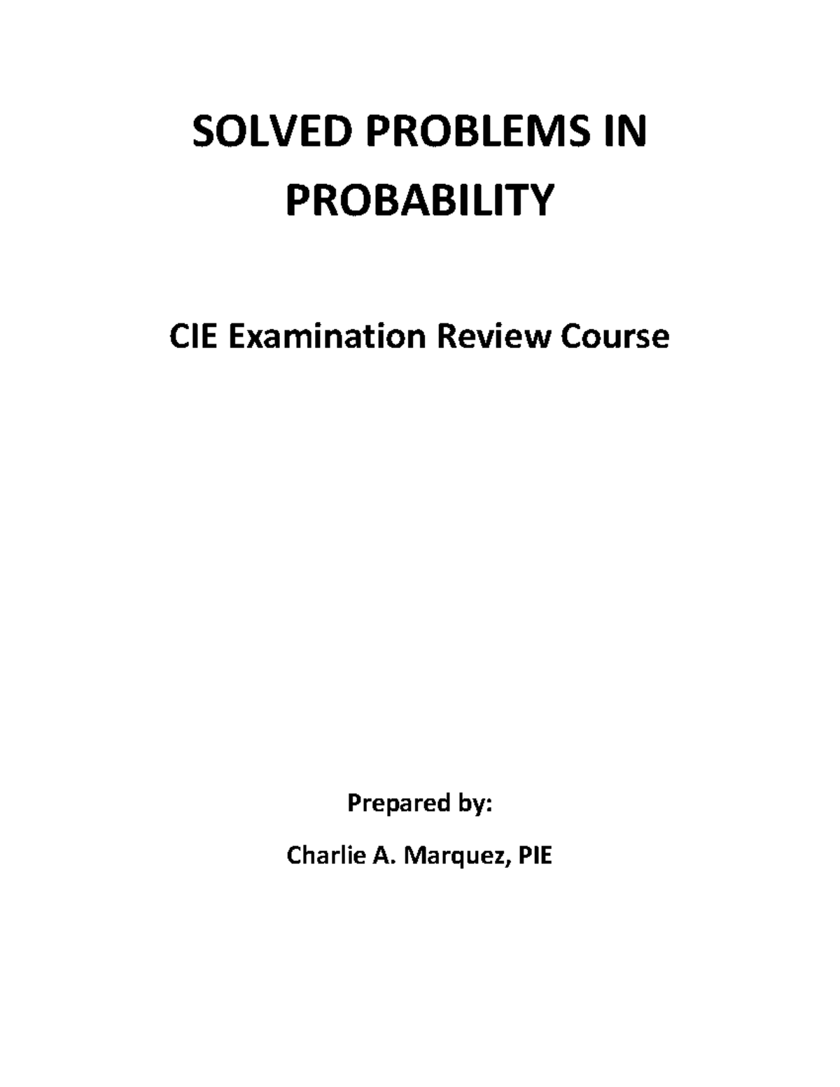356259204 Probability Theorems and Solved Problems 2017 Guide - Studocu