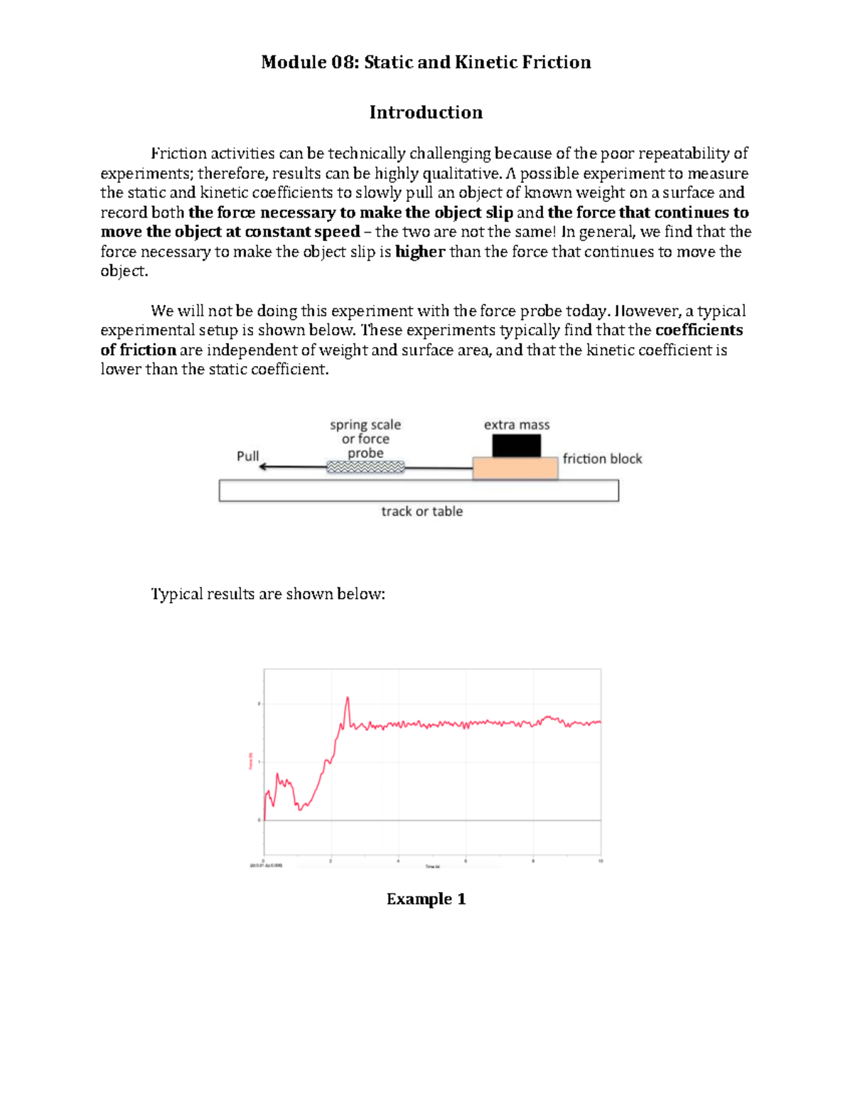 Module 08: Static and Kinetic Friction Lab Activity - Studocu