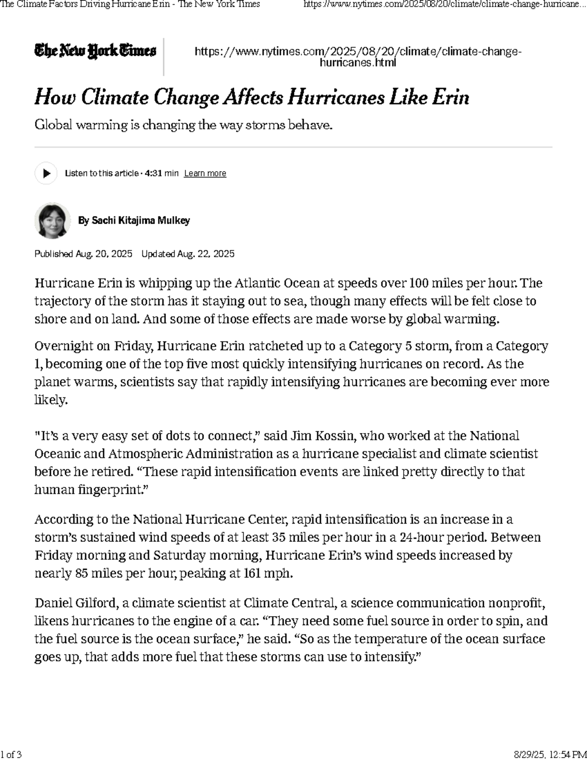 The Climate Factors Driving Hurricane Erin: Insights & Implications - Studocu