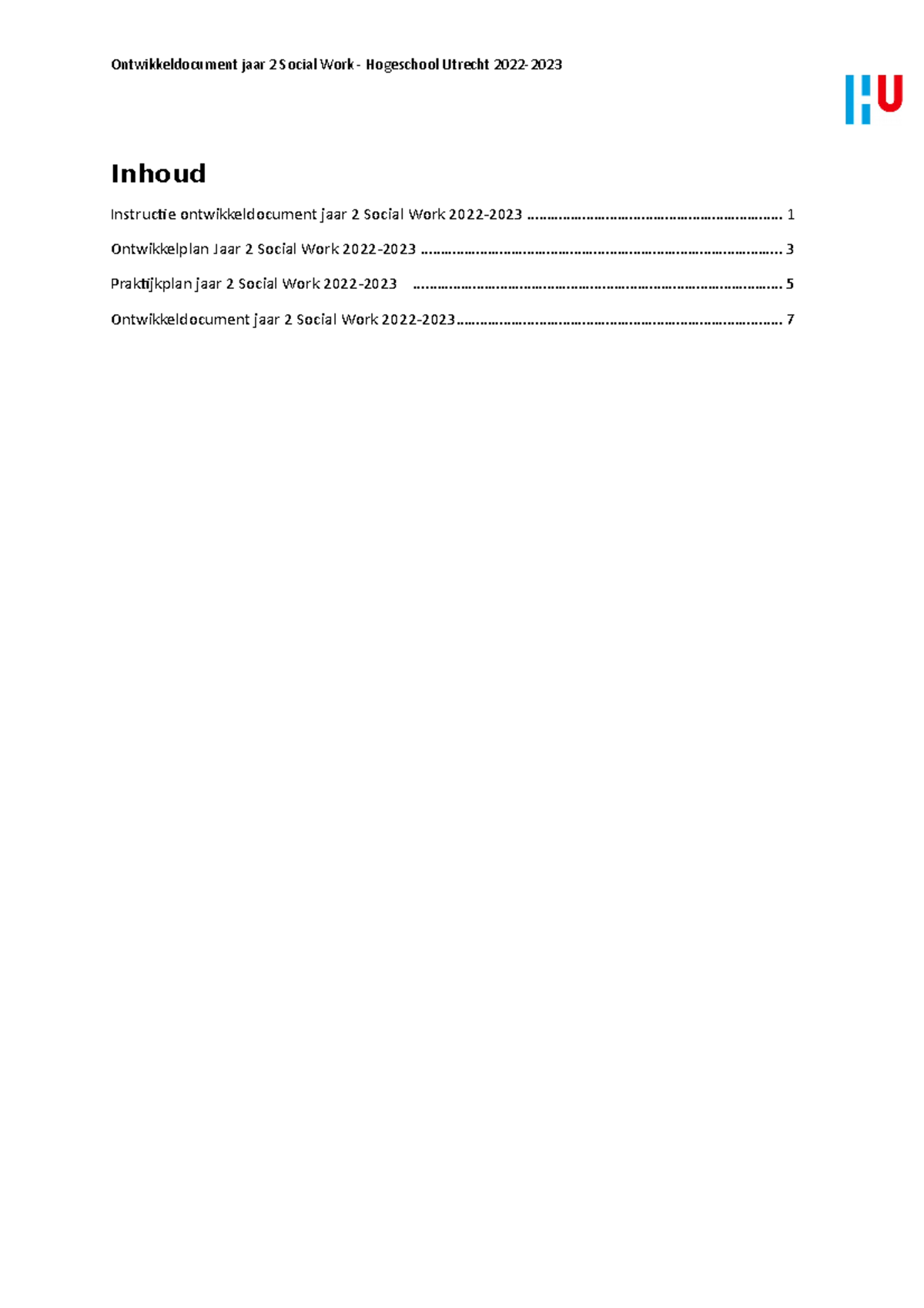 Ontwikkeldocument en Praktijkplan Jaar 2 Social Work 2022-2023 ...