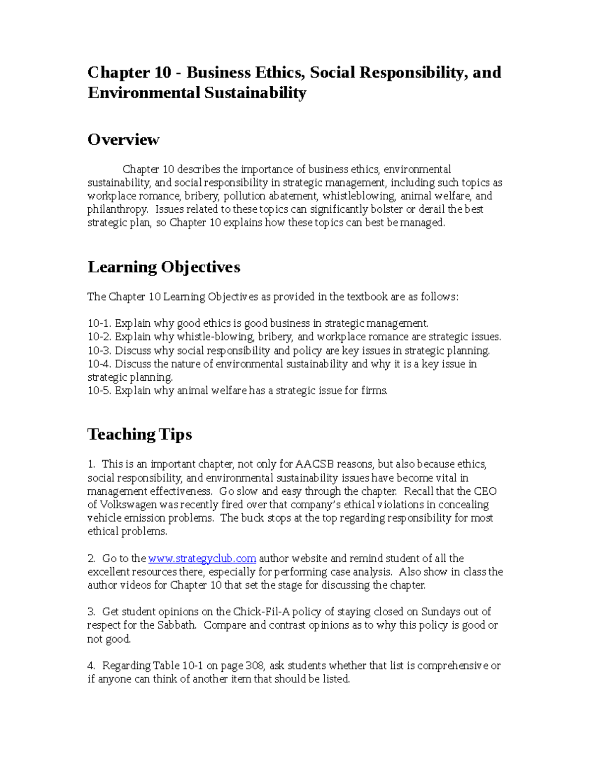 BUS 301: Chapter 10 Review - Business Ethics & Social Responsibility ...