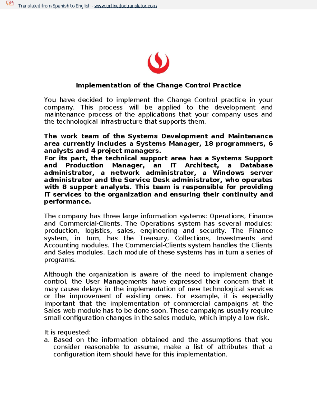 SI710 Activity #05: Implementing Change Control Practices in IT Systems - Studocu