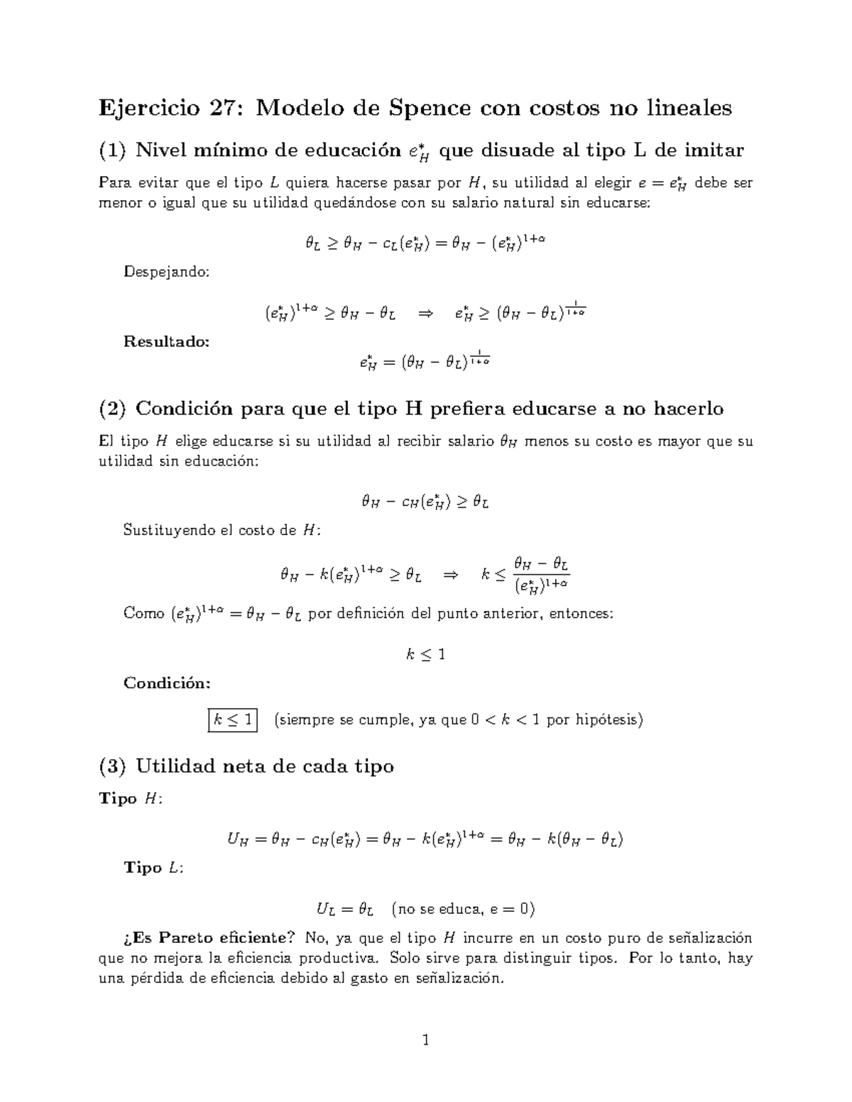 Ejercicio 27-33: Modelos de Spence con Costos No Lineales - Pd 3 Micro ...