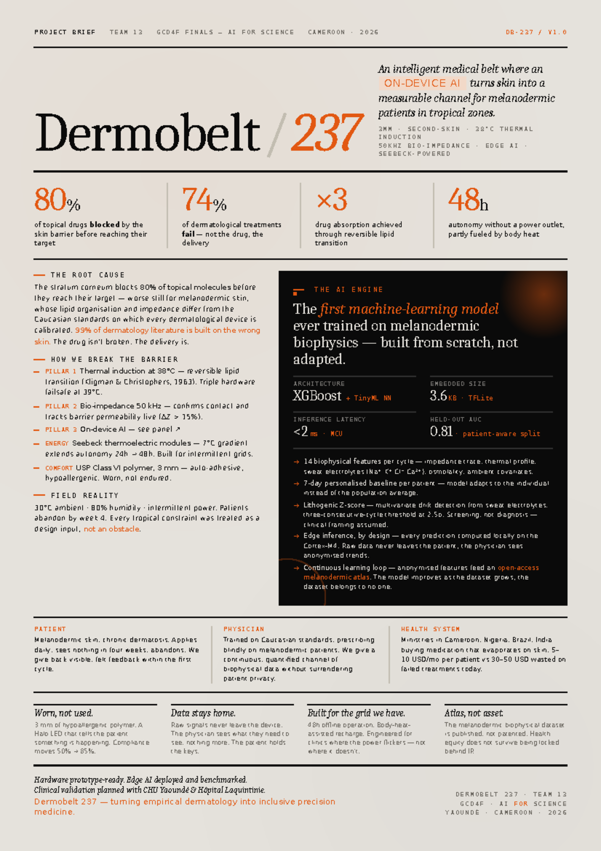 Dermobelt 237 Project Brief - Team 13 GCD4F Finals AI for Science - Studocu