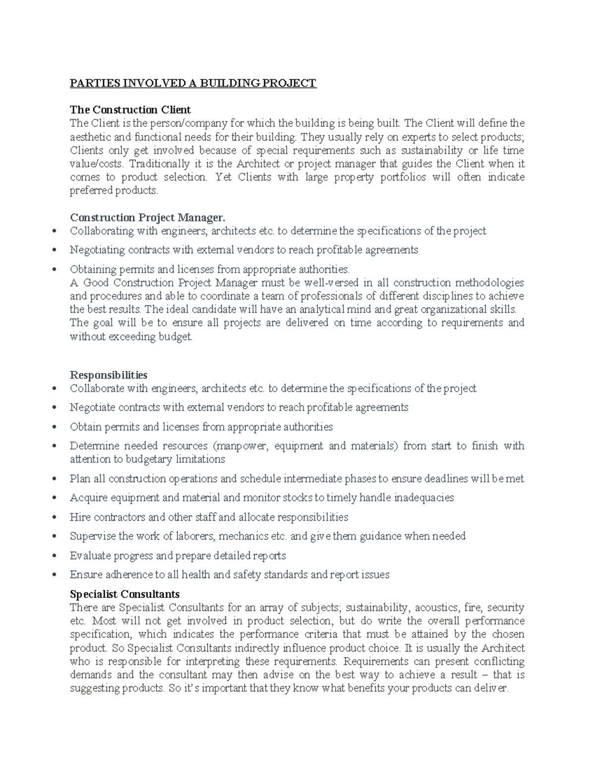 Parties Involved in a Building Construction Project: Roles ...