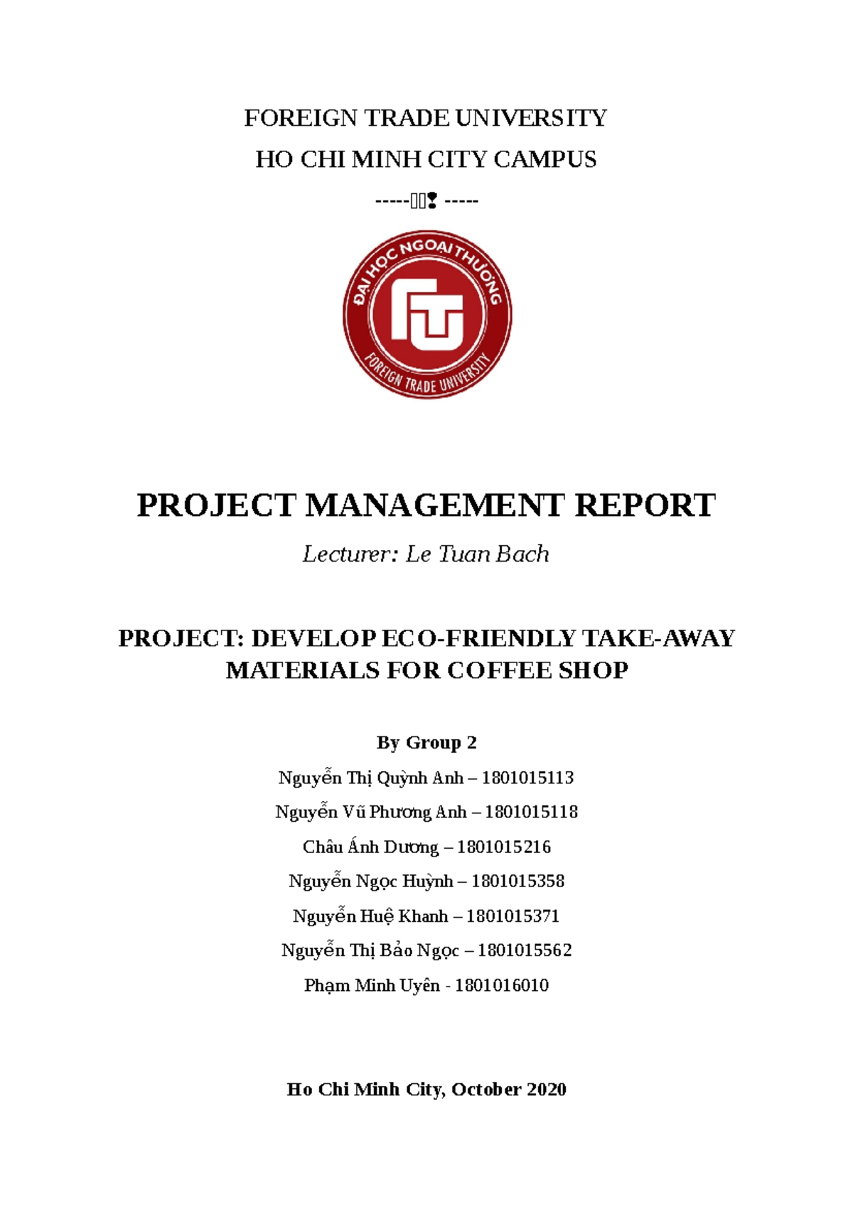Project Management - Midterm Assignment - Group 2 - FOREIGN TRADE ...