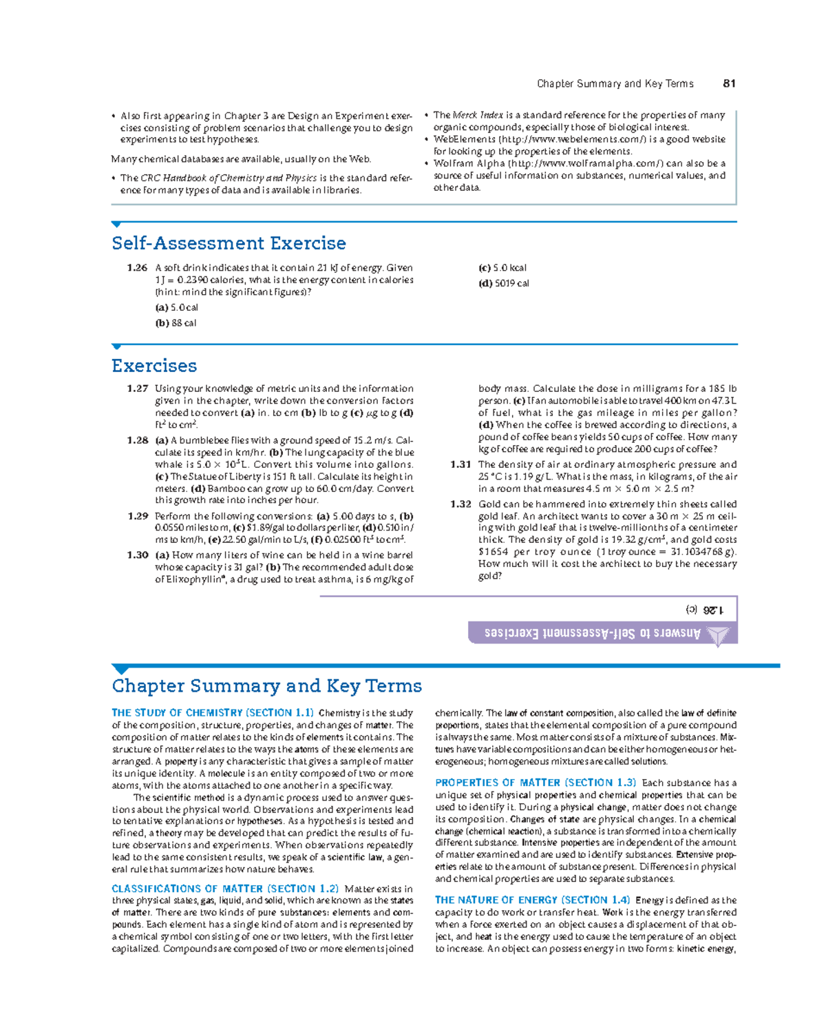 Chapter 1 Summary and Key Terms for CHEM 101: Matter, Energy, and ...