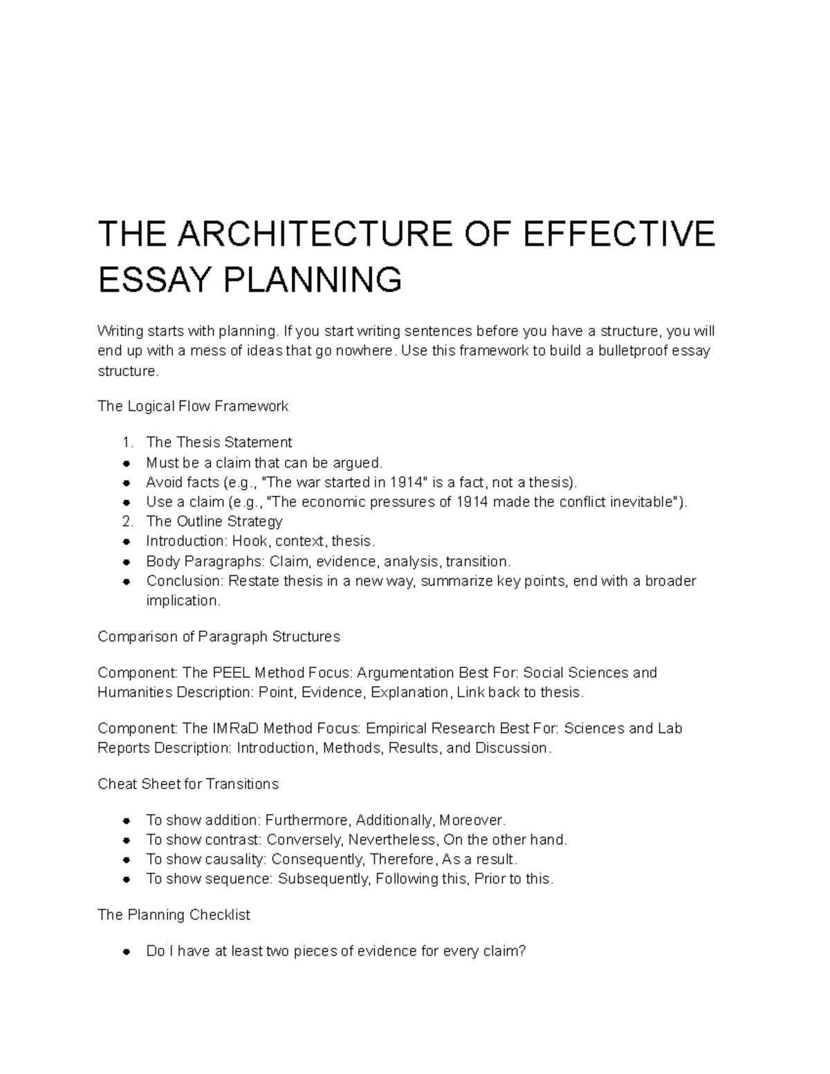 MASTERING ACADEMIC WRITING: ESSAY PLANNING STRATEGIES - Studocu