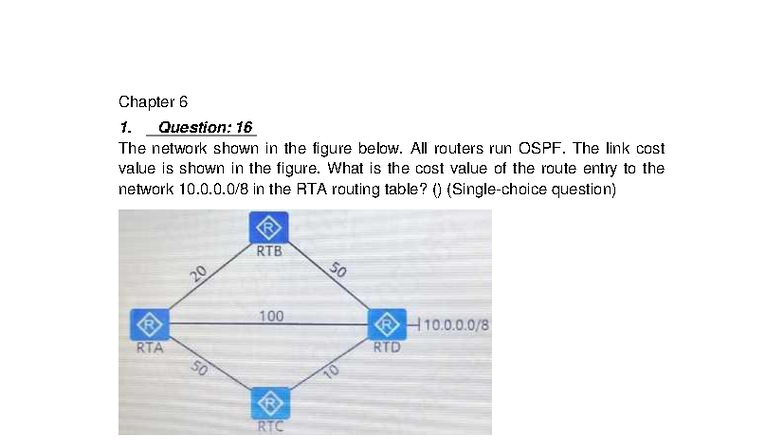 Chapter 6 OSPF Routing Protocol Questions and Answers - Studocu