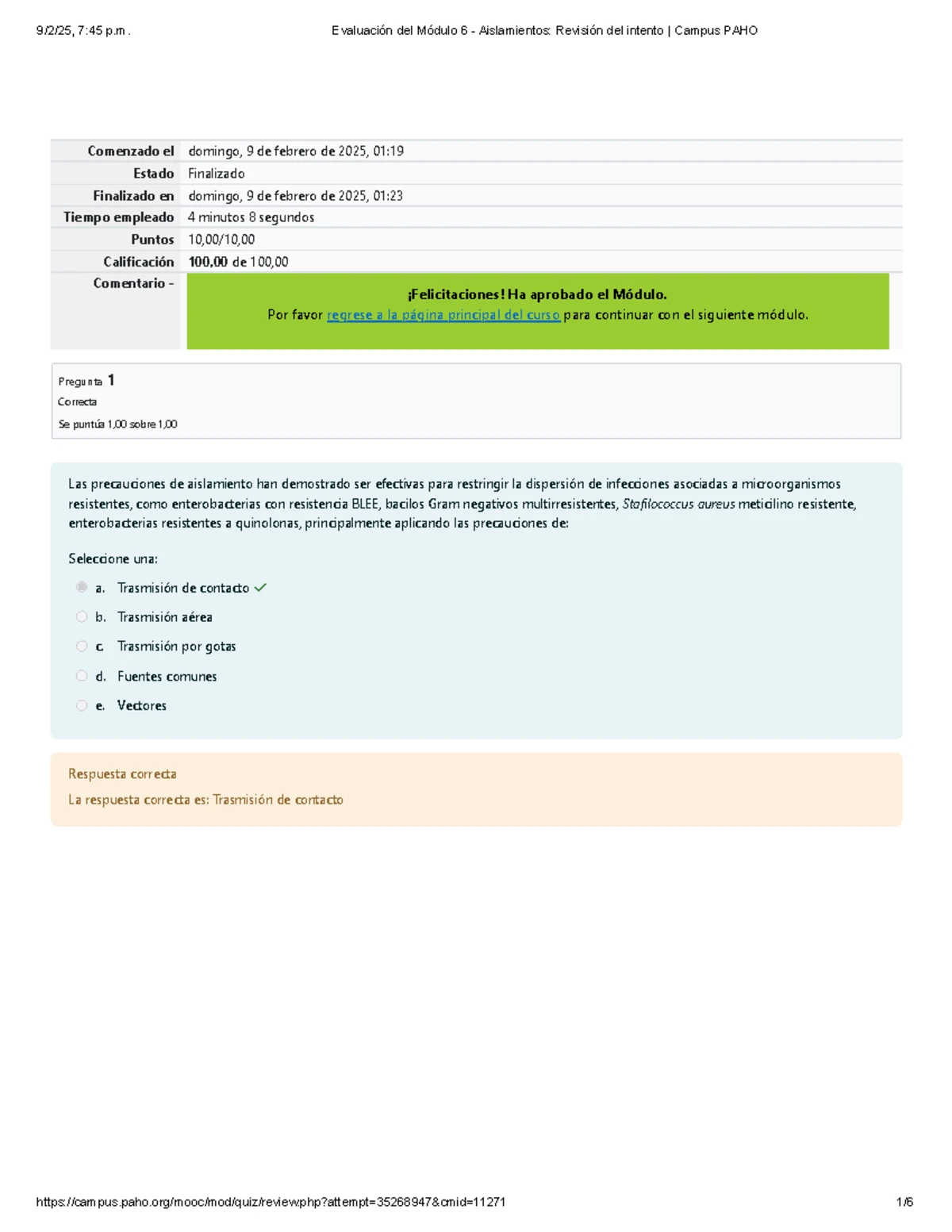 Revisión de Evaluación del Módulo 11 - Espacios y Sistemas de Ventilación - Studocu
