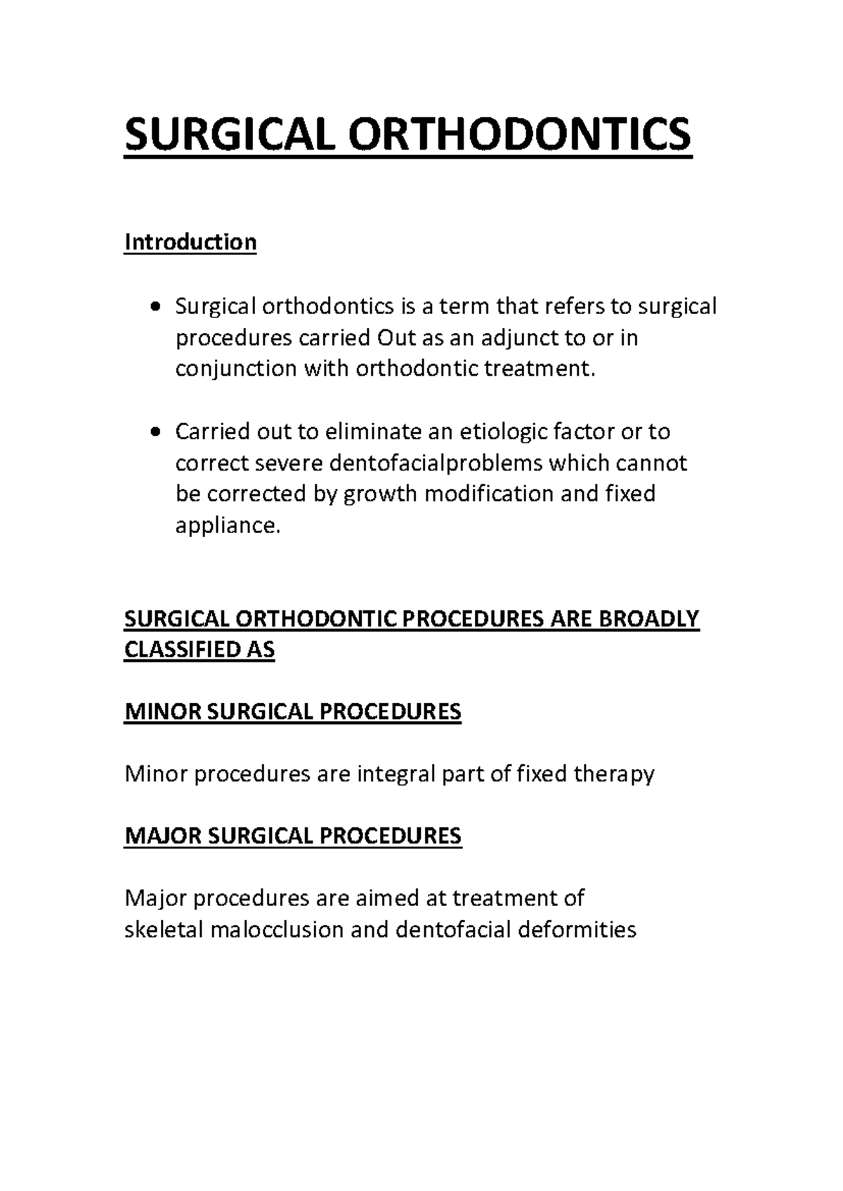Minor surgical procedures in Surgical Orthodontics - SURGICAL ...