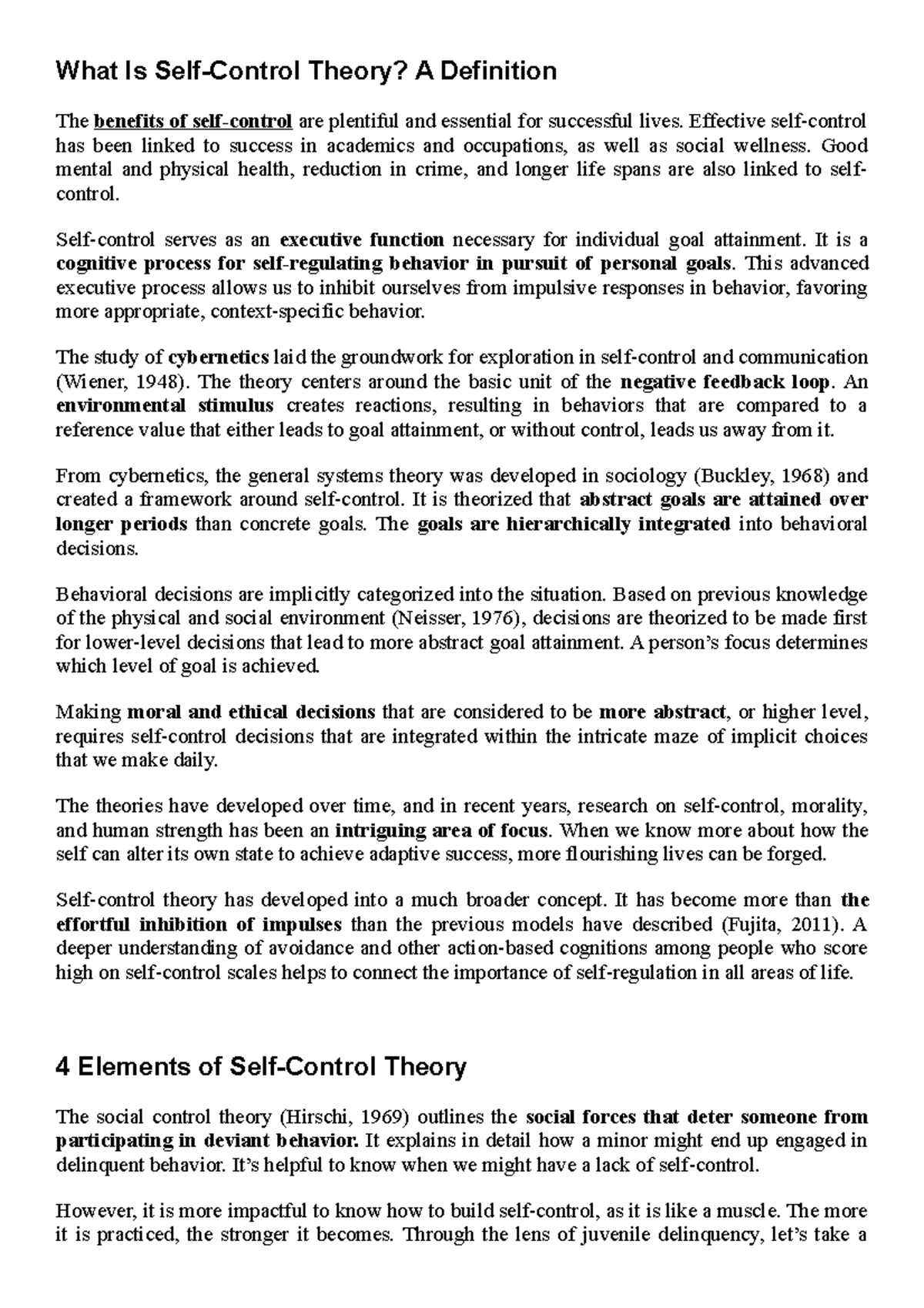 2.2- Self-Control and Self-Regulation - What Is Self-Control Theory? A ...