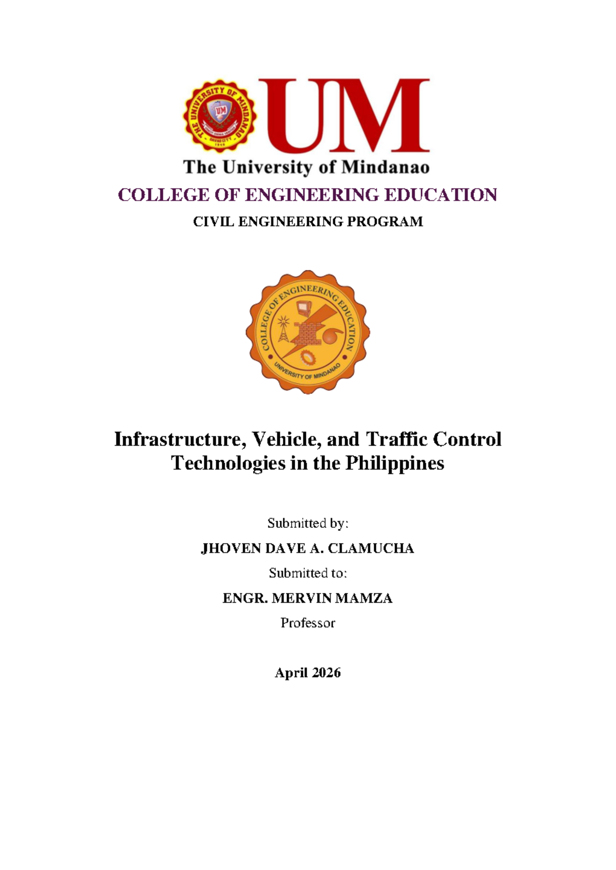 Transpo Assignment: Infrastructure & Traffic Control in the Philippines ...