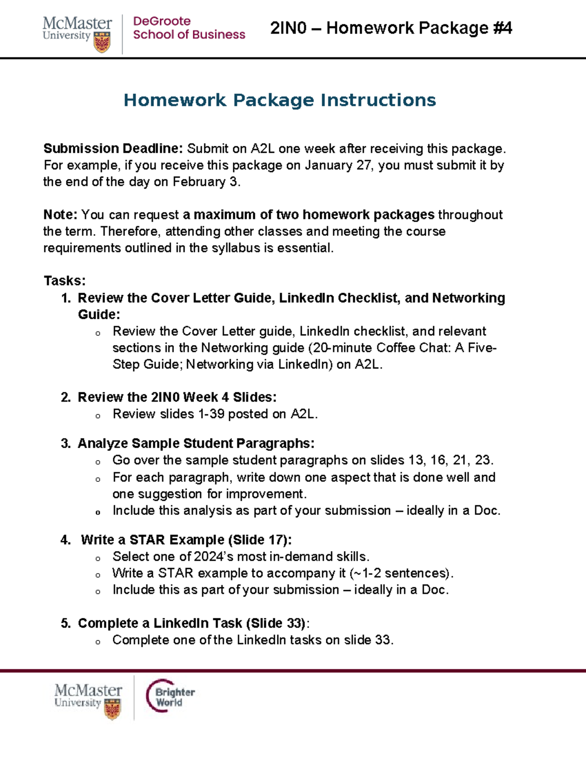 2IN0 Homework Package #4 updated - Homework Package Instructions ...