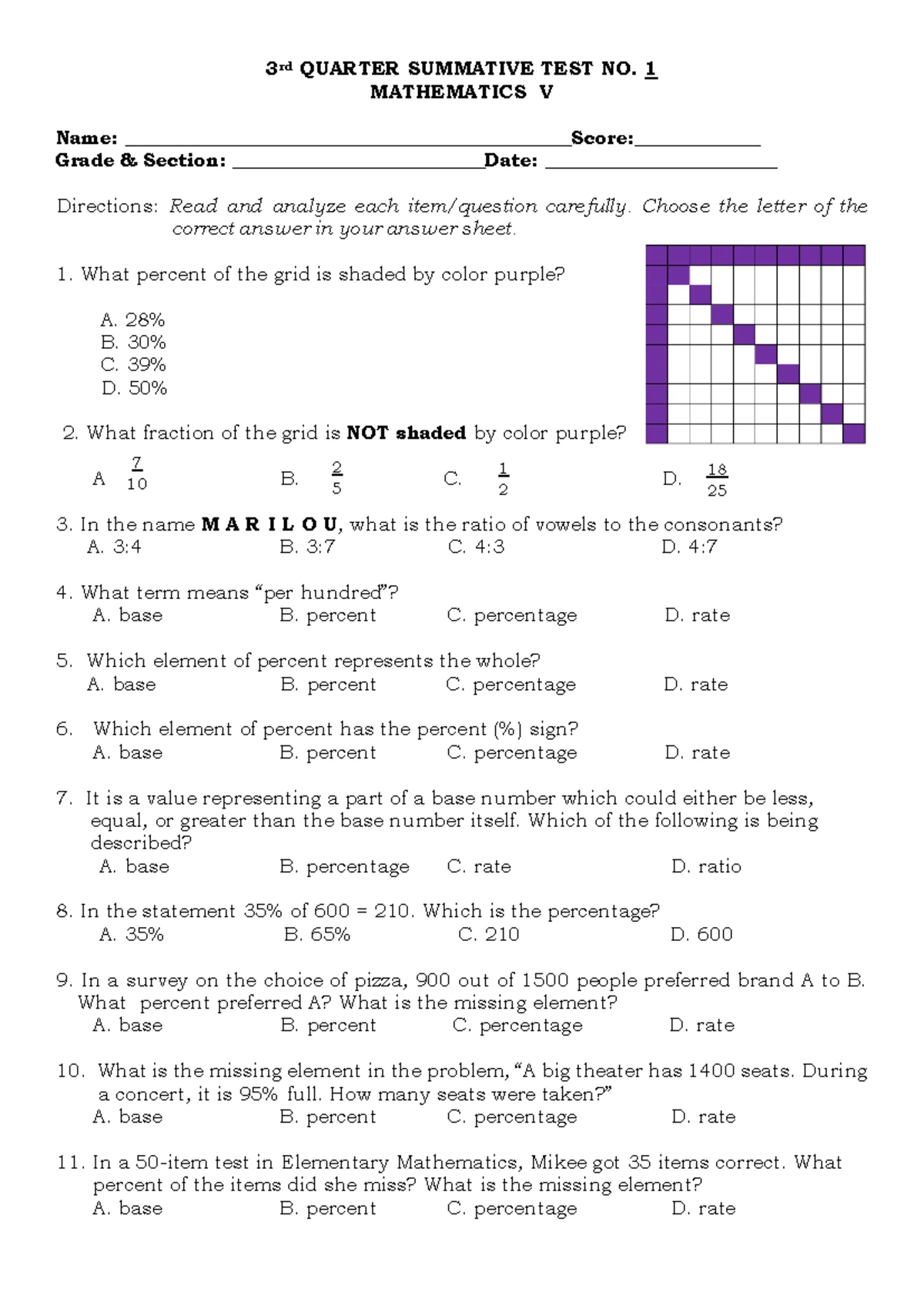 MATH 5 Q1 Daily Lesson: Visualizing Multiplication of Fractions - Studocu