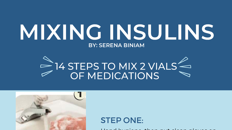 MIXING INSULINS: 14 STEPS TO COMBINE 2 VIALS OF MEDICATIONS - Studocu