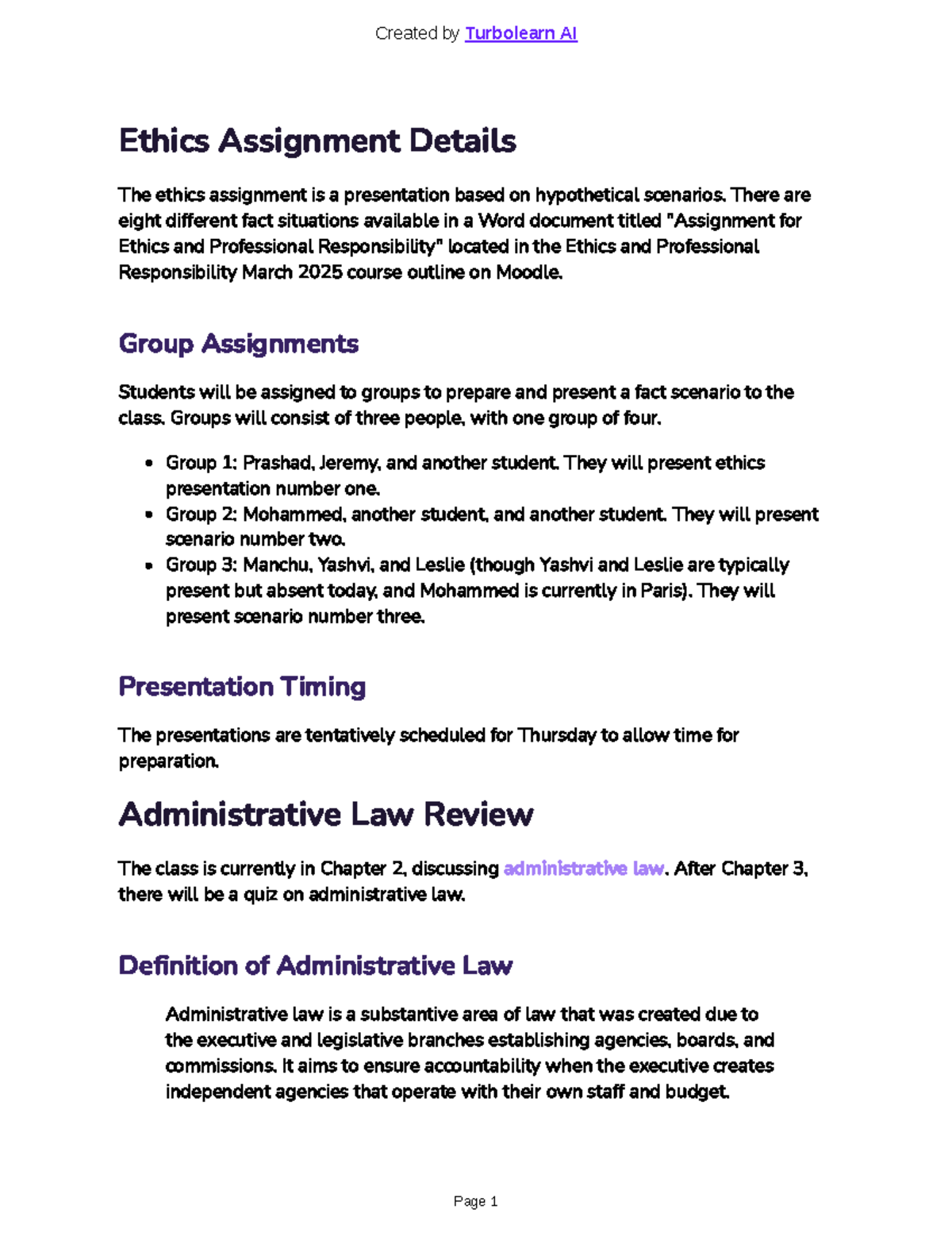 Ethics and Professional Responsibility Assignment Details (March 2025 ...
