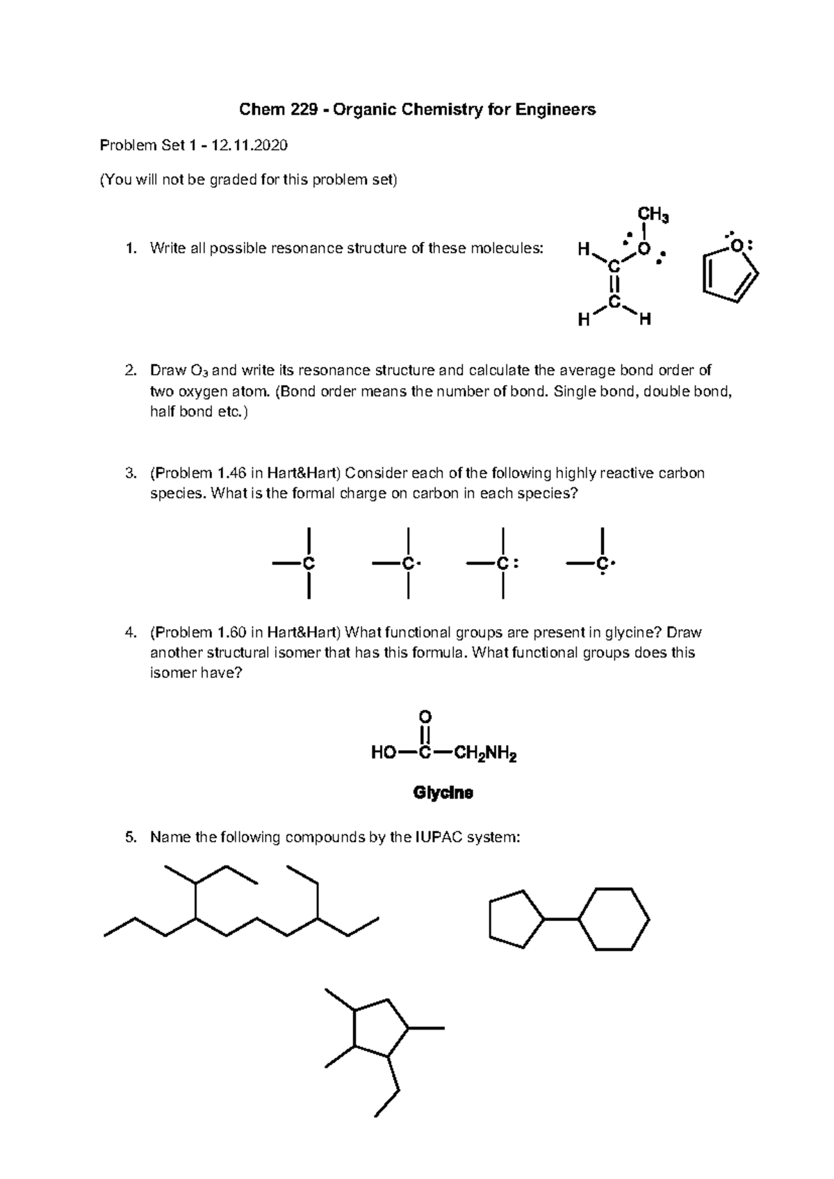 Chem 229 - Organic Chemistry Problem Set 1 Solutions - Studocu