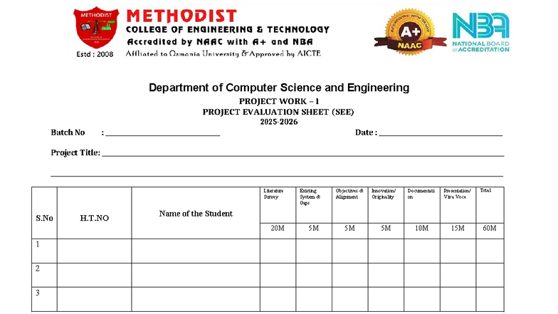 SEE Revised M21 Project Evaluation Sheets - Internal Examiner Signature ...