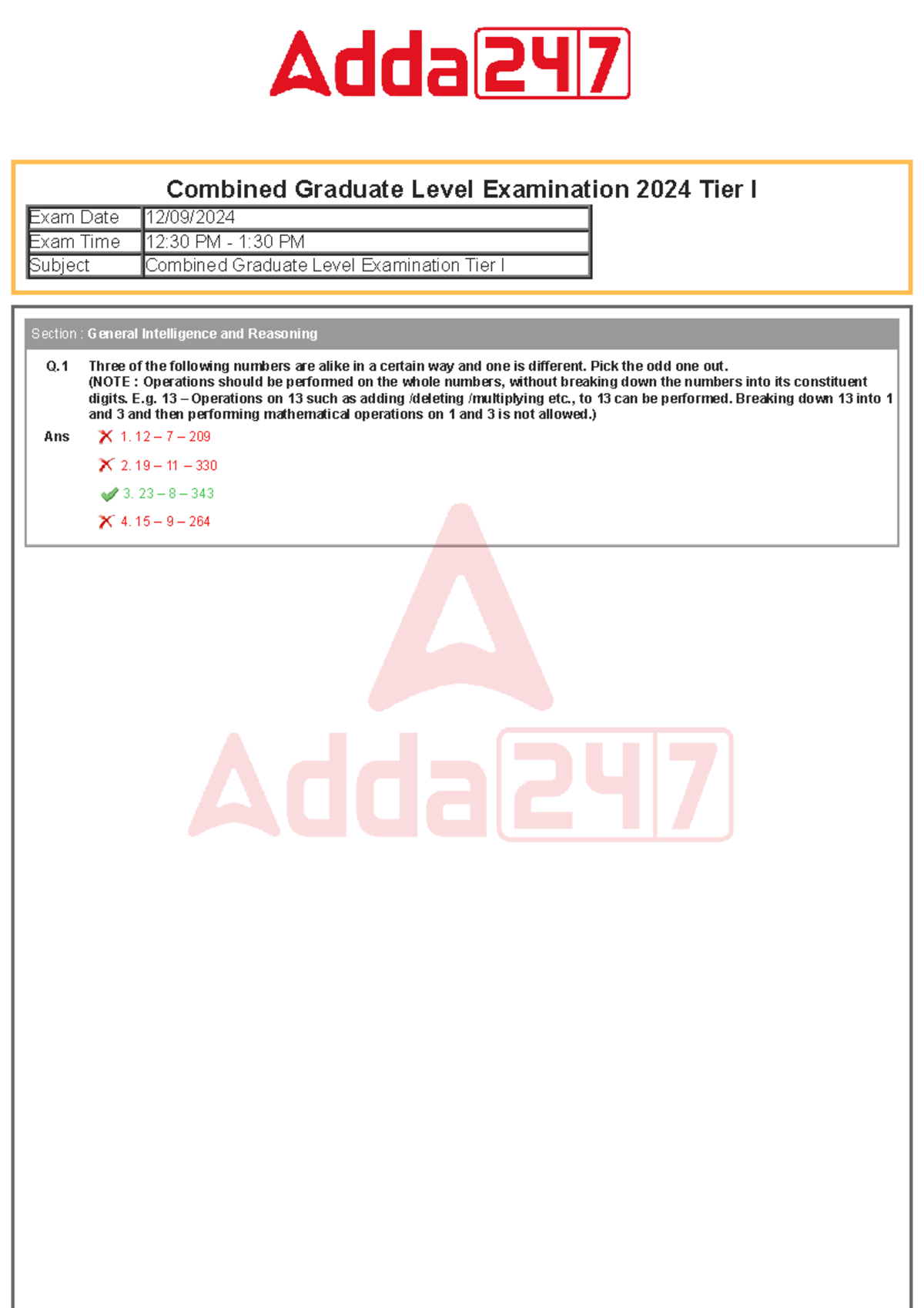 SSC CGL Tier 1 Exam Question Paper - 12 Sept 2024 Shift 2 - Studocu