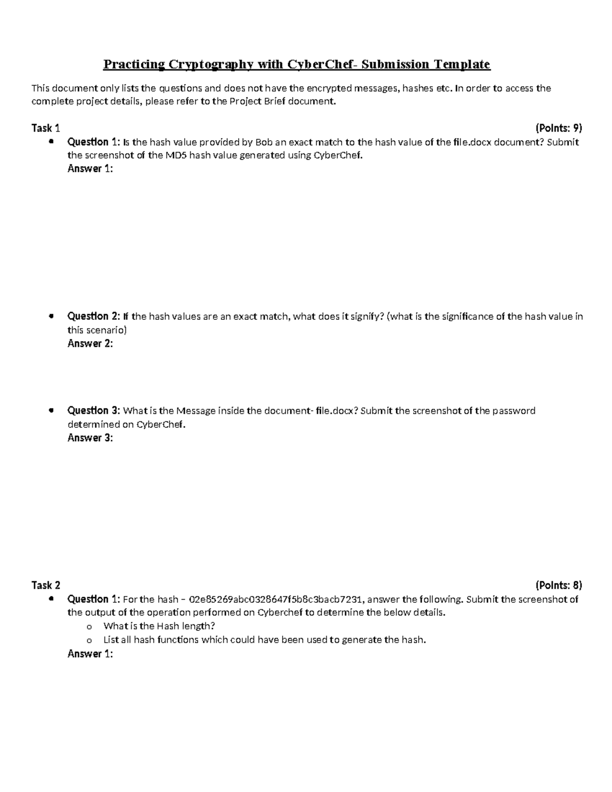 Practicing Cryptography with CyberChef - Submission Template 2023 - Studocu