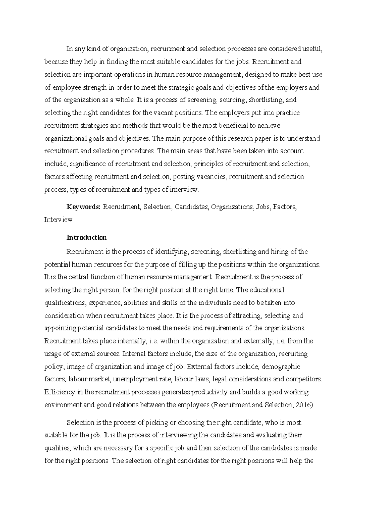 Recruitment and Selection: Key Processes in HRM for Organizational ...