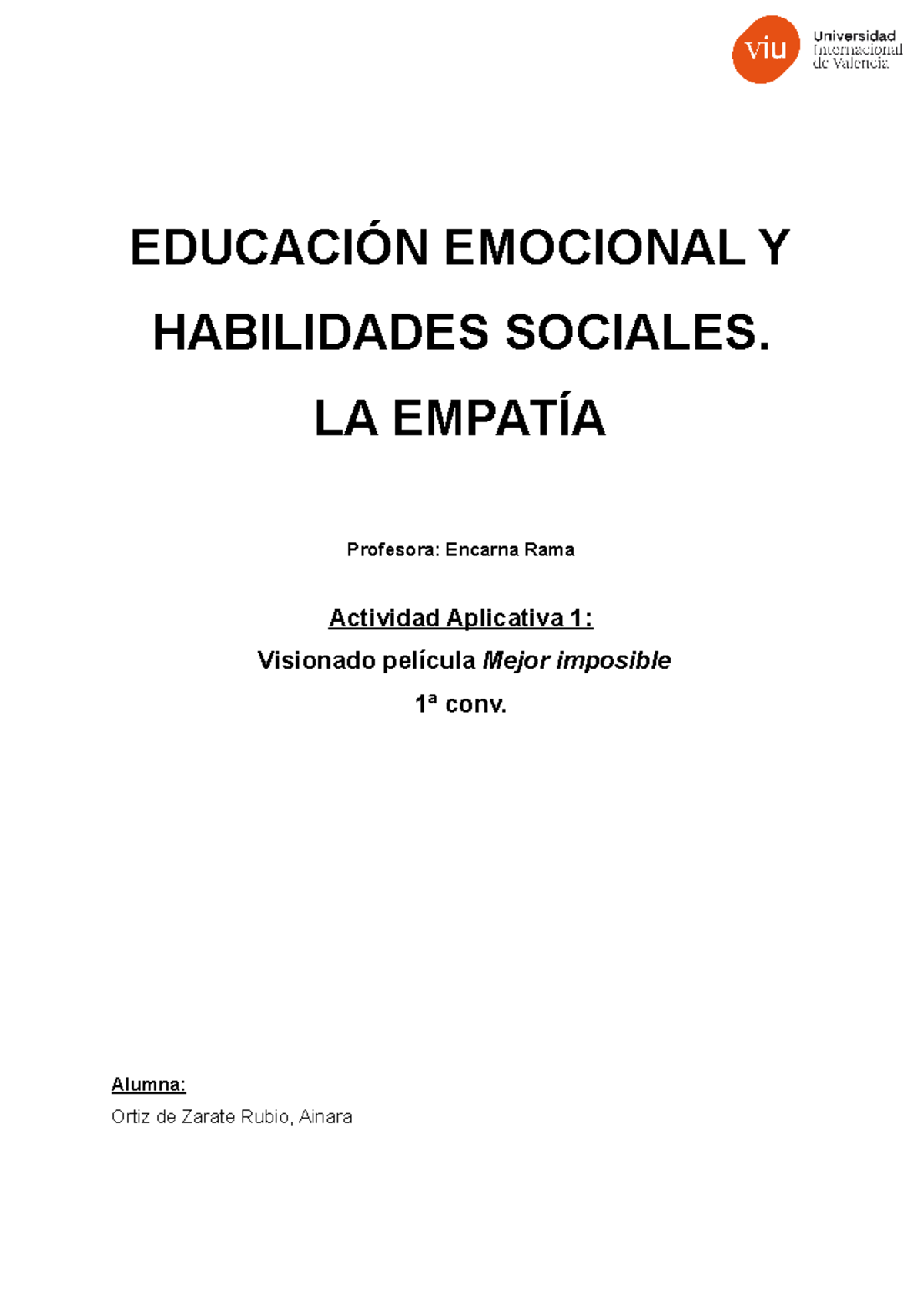 AA3 Mejor Imposible Ainara Ortizde Zarate - EDUCACIÓN EMOCIONAL Y ...