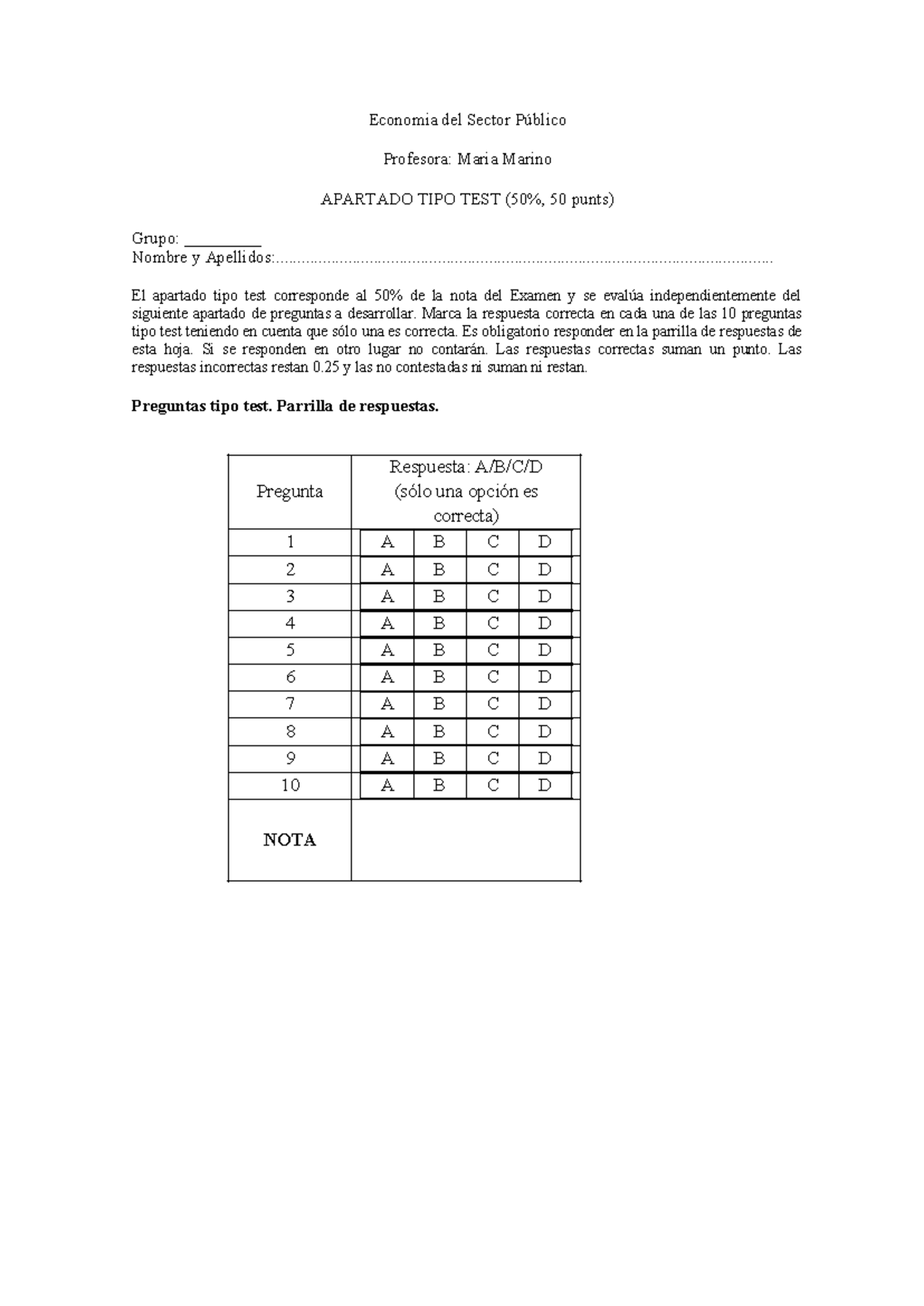 Modelo Examen Final - Economía del Sector Público (AP) - Studocu