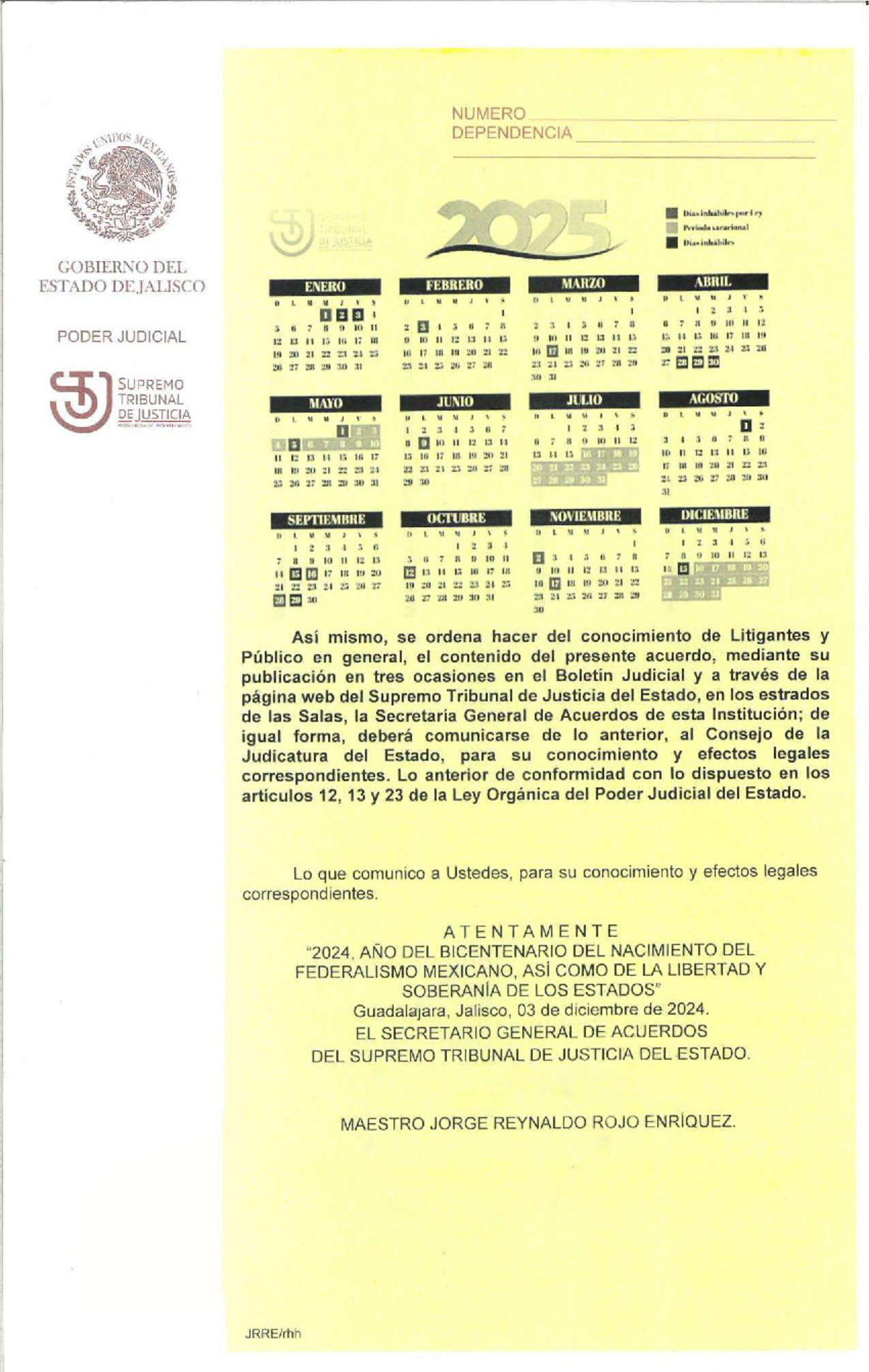 Calendario 2025 Días Inhábiles Y Vacaciones Del Poder Judicial Studocu