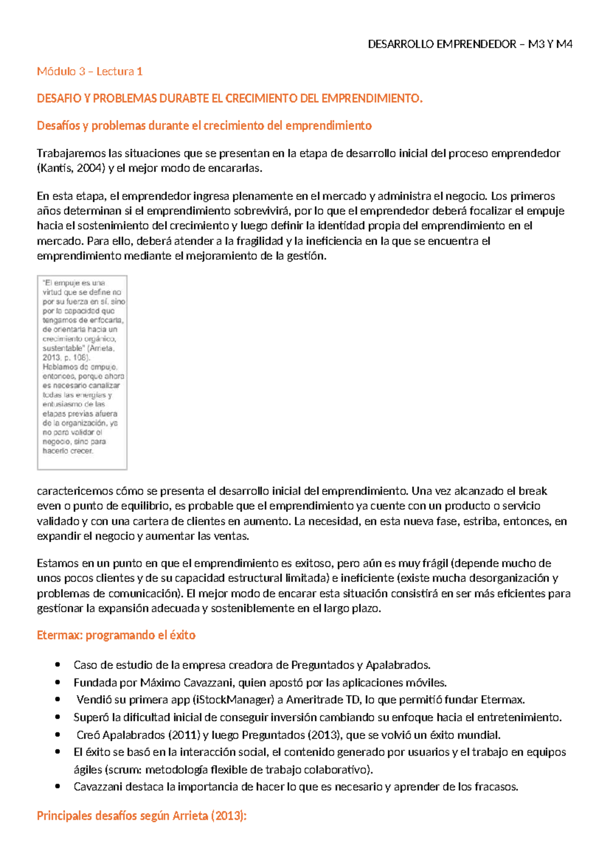 M3 Y M4 - Resumen de Desafíos y Estrategias en el Desarrollo Emprendedor - Studocu