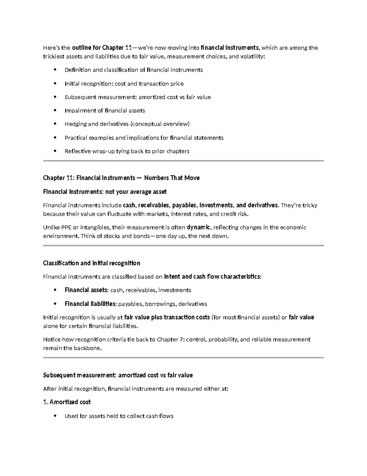 Financial Reporting & Measurement: Chapter 11 - Financial Instruments ...