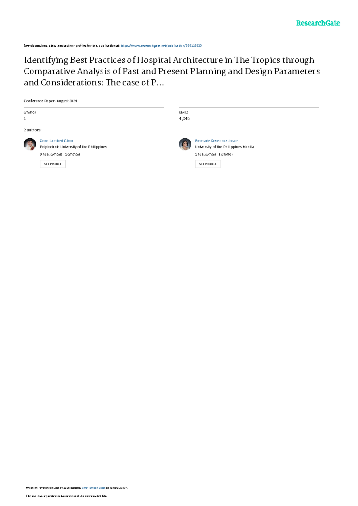 Identifying Best Practices in Hospital Architecture: A Case Study of ...