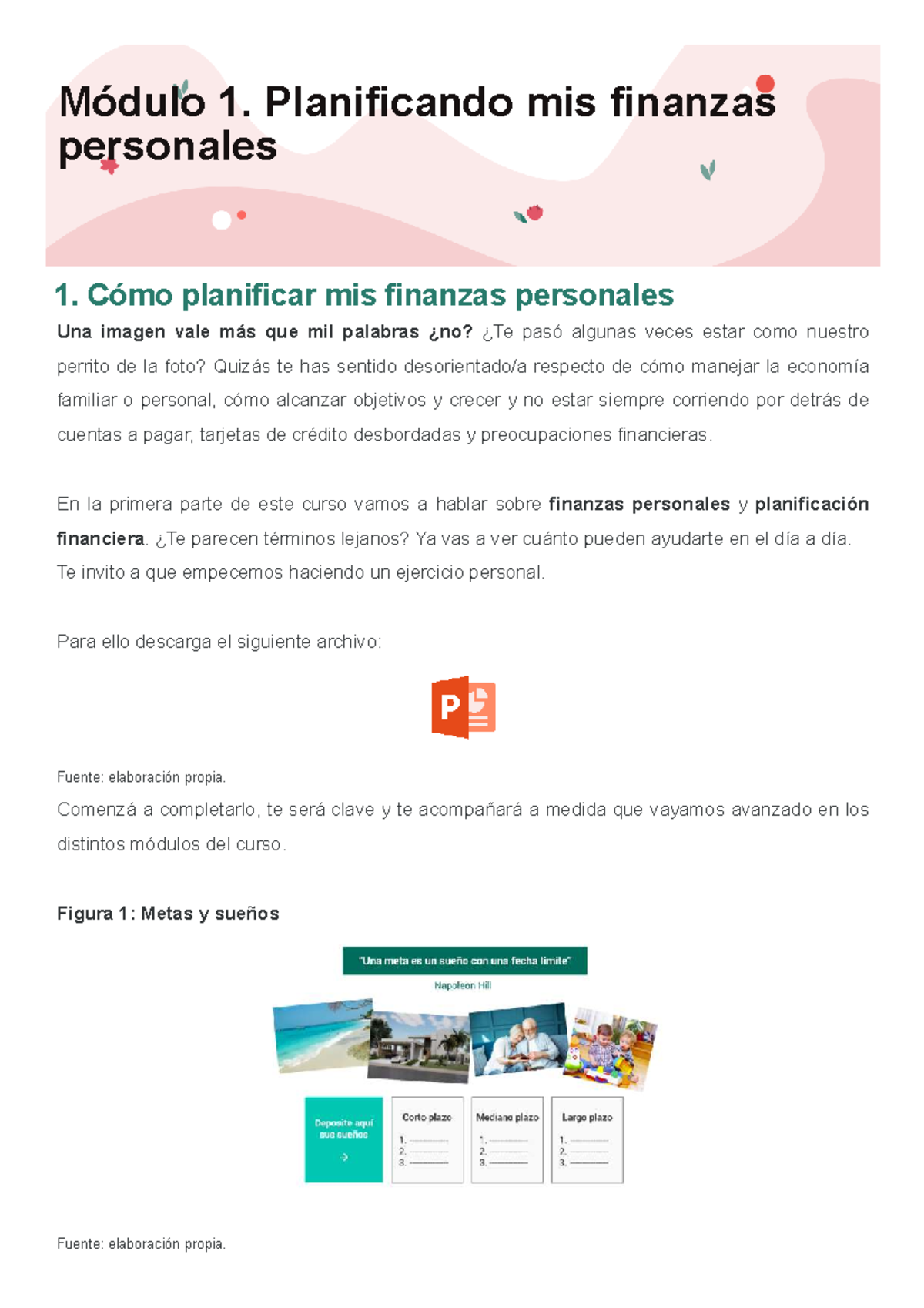Módulo 1: Planificación de Finanzas Personales y Presupuesto - Studocu