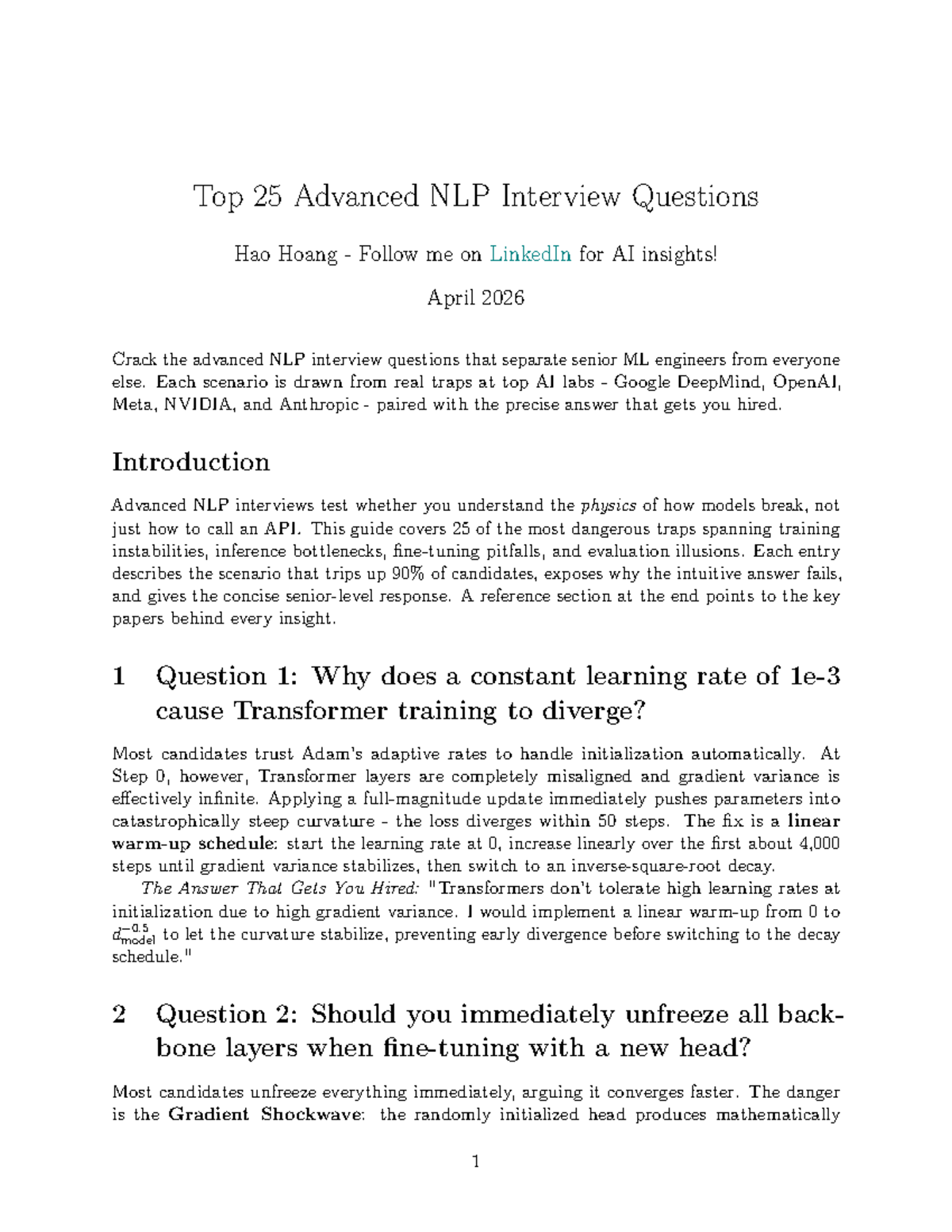 Advanced NLP Interview Questions: Top 25 Insights for ML Engineers ...