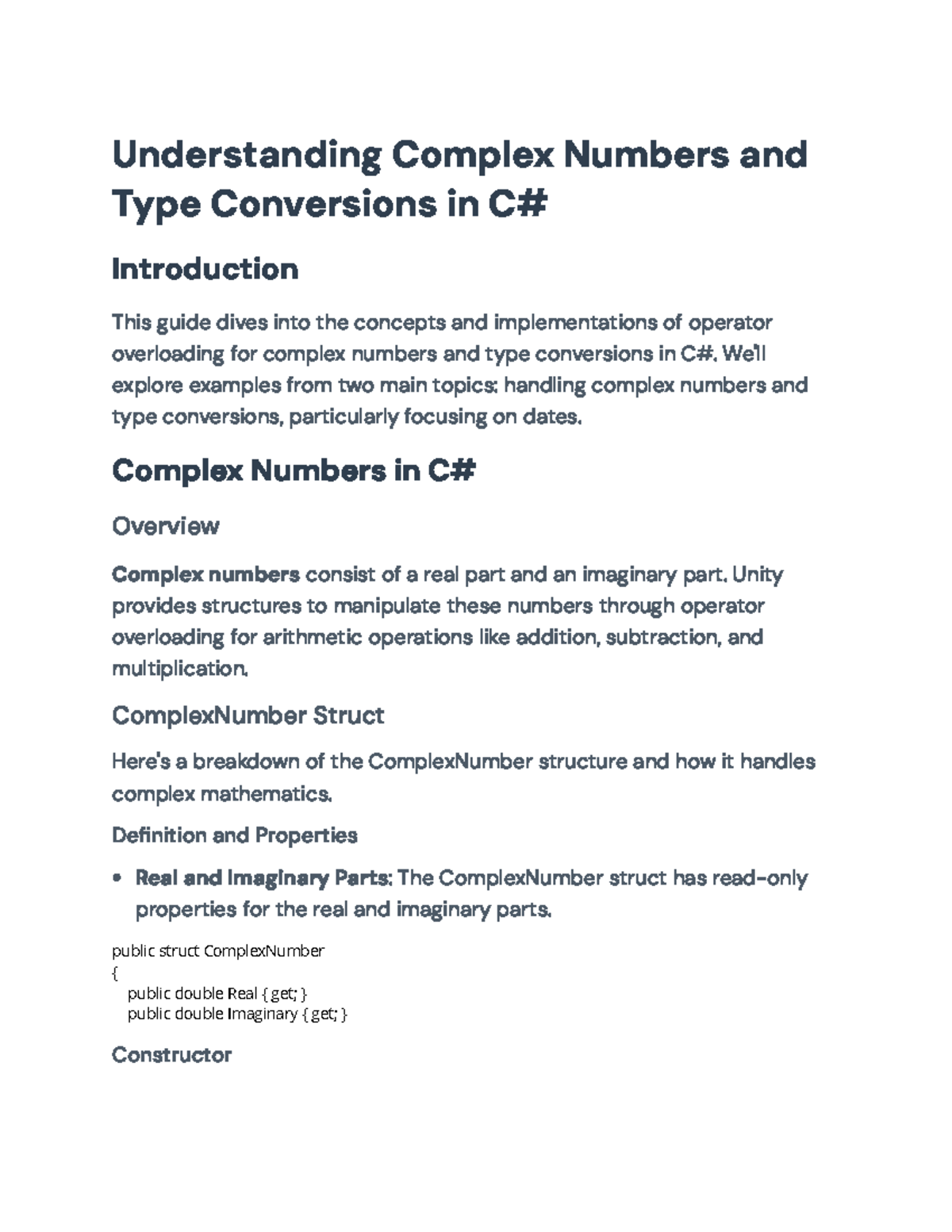 C# 202: Operator Overloading with Complex Numbers & Date Conversion ...