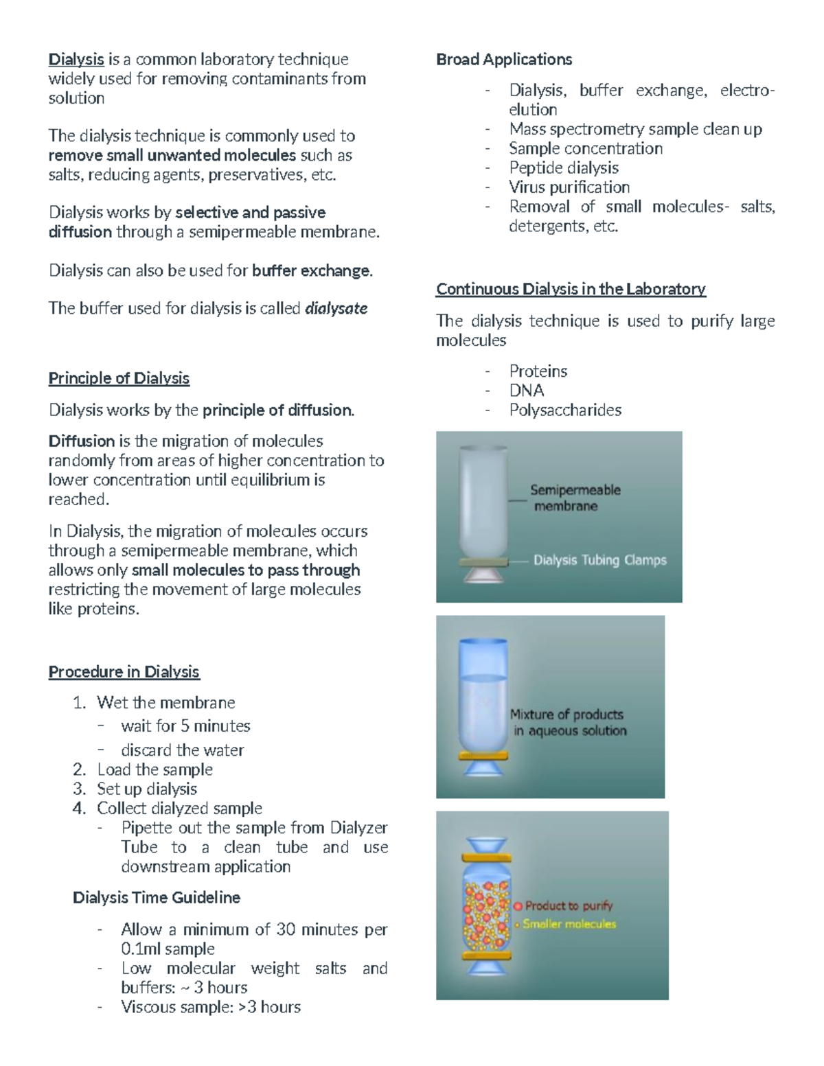LAB 101 - Comprehensive Lesson on Dialysis Techniques and Applications ...