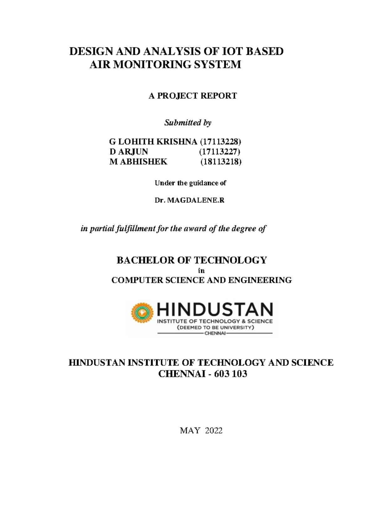 ECE-249 Project Report: IoT-Based Air Quality Monitoring System - Studocu