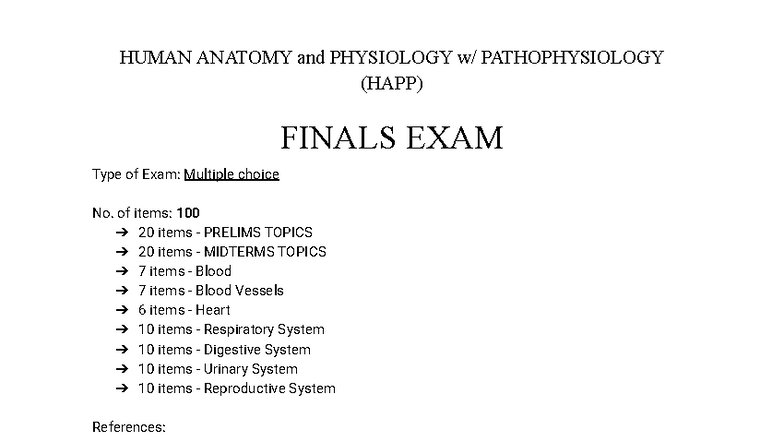 HAPP Finals Exam Study Guide: Key Concepts & Pathways - Studocu