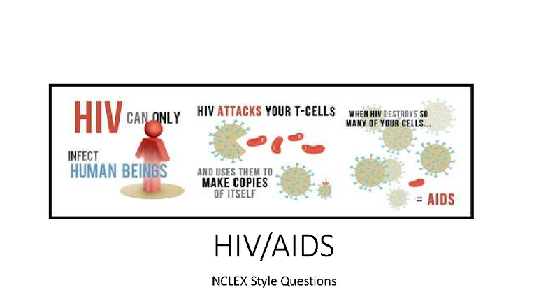 HIV/AIDS NCLEX Style Questions: Assessments & Interventions - Studocu