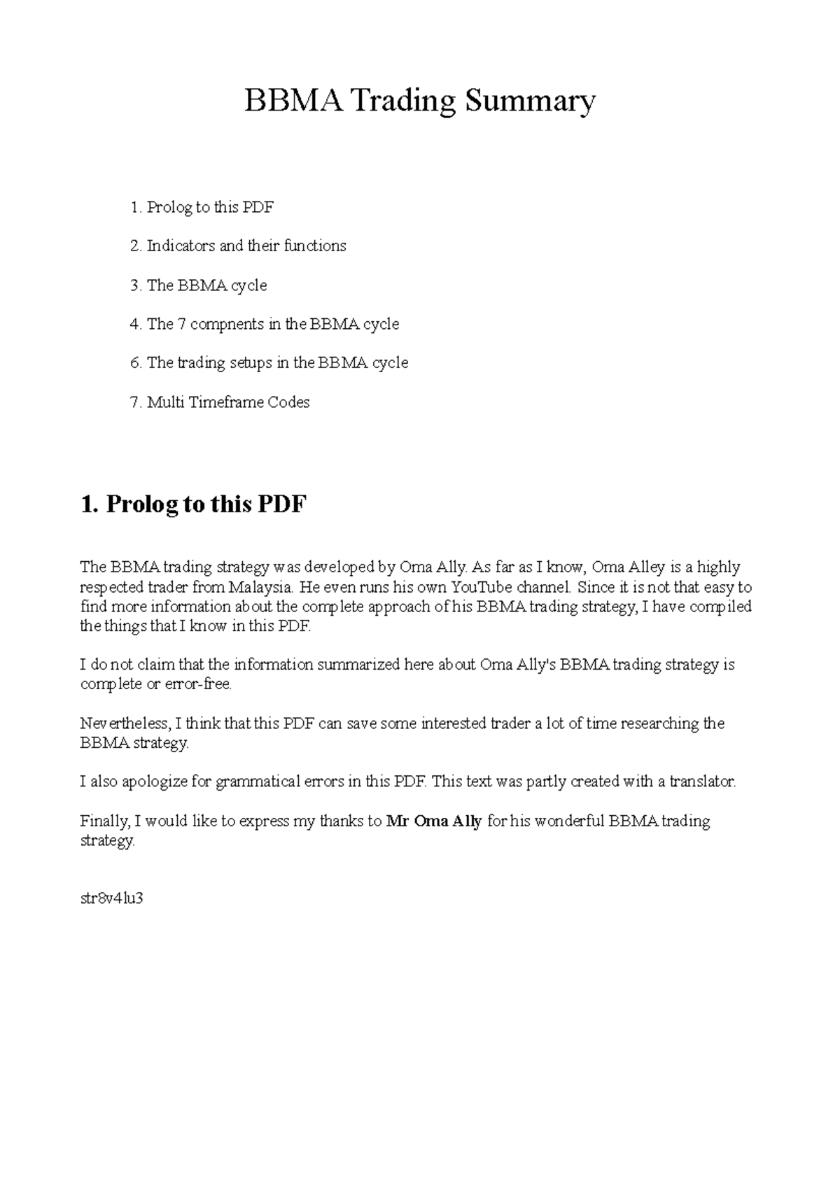 BBMA Trading Strategy Overview - Essential Notes and Components - Studocu