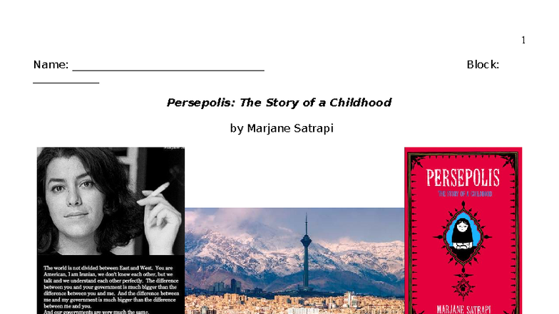 Persepolis: Reading Comprehension Questions for ENG 101 - Studocu