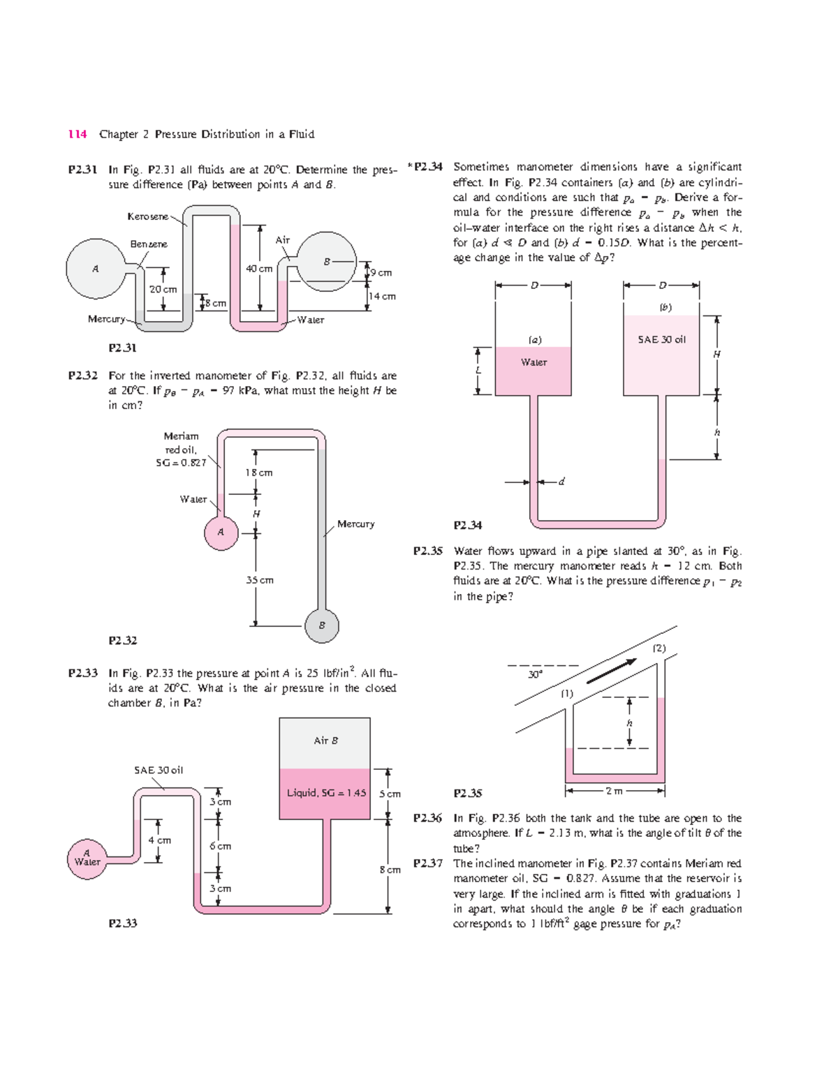 P2 - Manometry Pressure Calculations: Tutorial 1 Solutions - Studocu