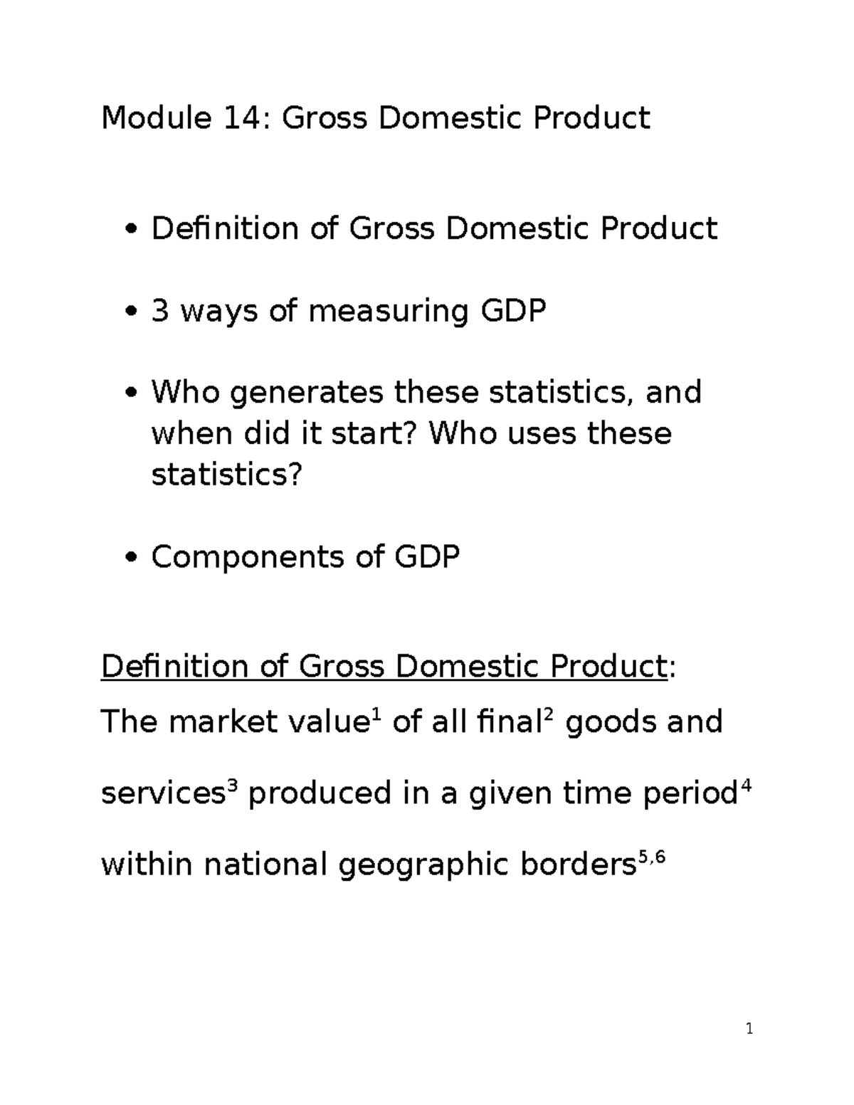 GDP Analysis: Measurement, Components, and Economic Impact (ECON 101 ...