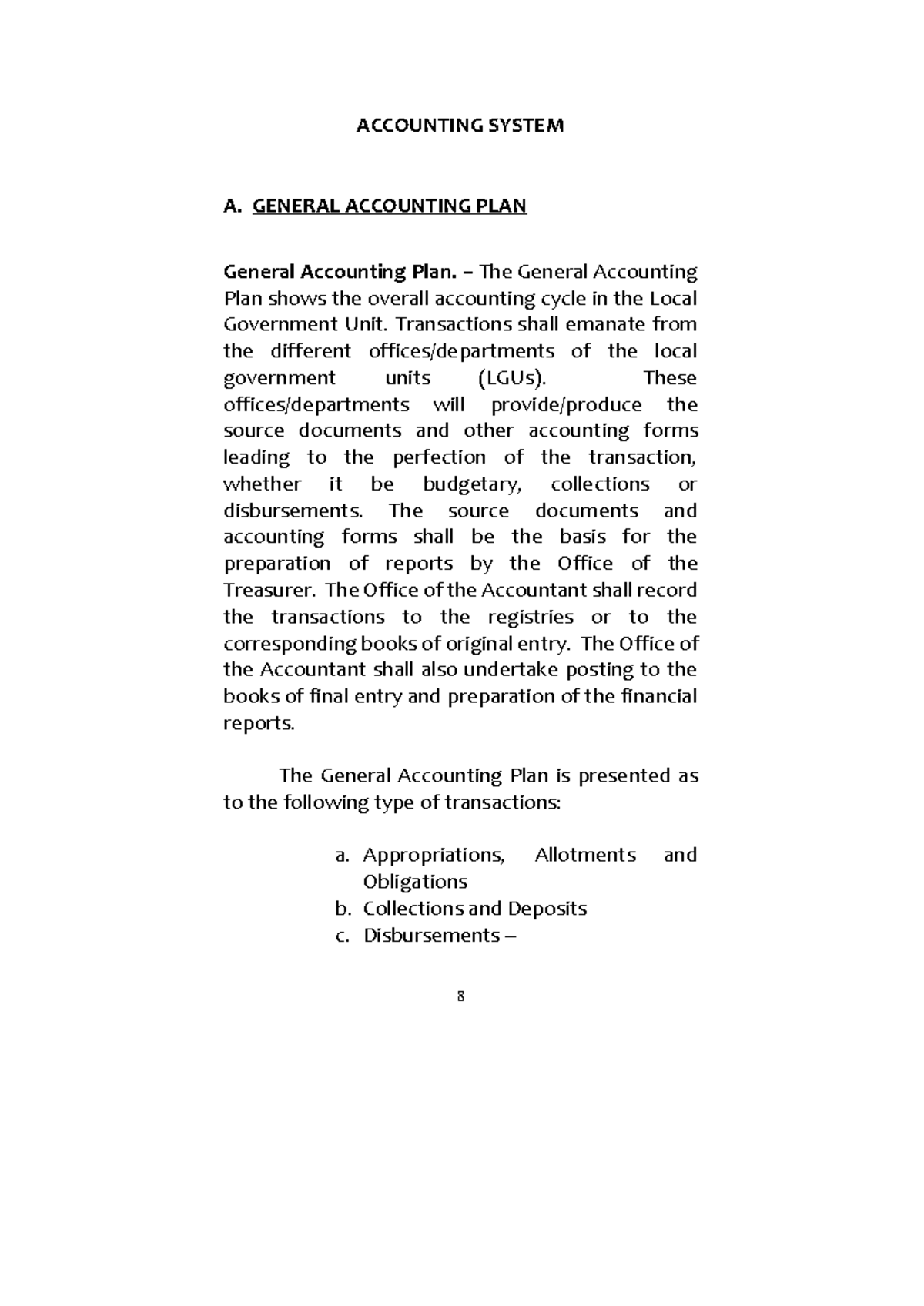 ACCT 101: General Accounting Plan & Budgetary Accounts Overview - Studocu