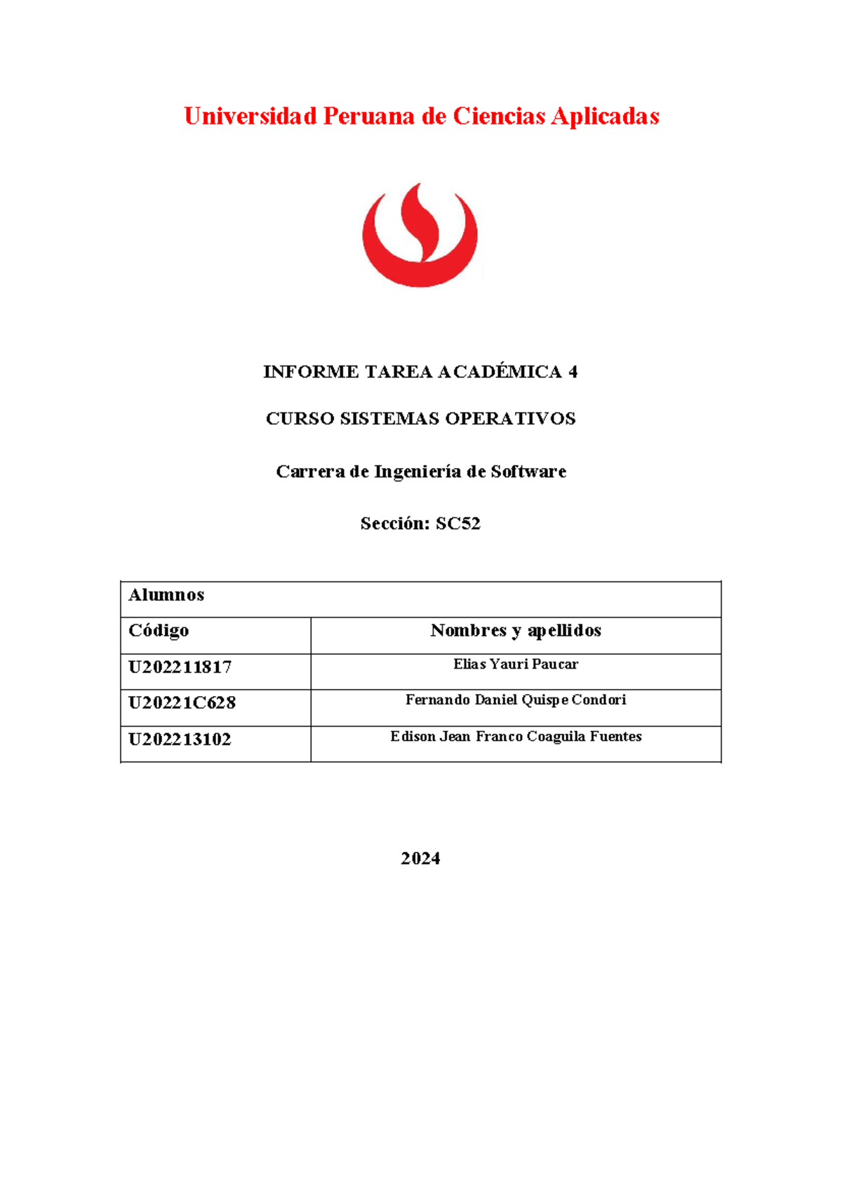 Informe Tarea Académica 4 - Sistemas Operativos (SO) - EasyLearn - Studocu