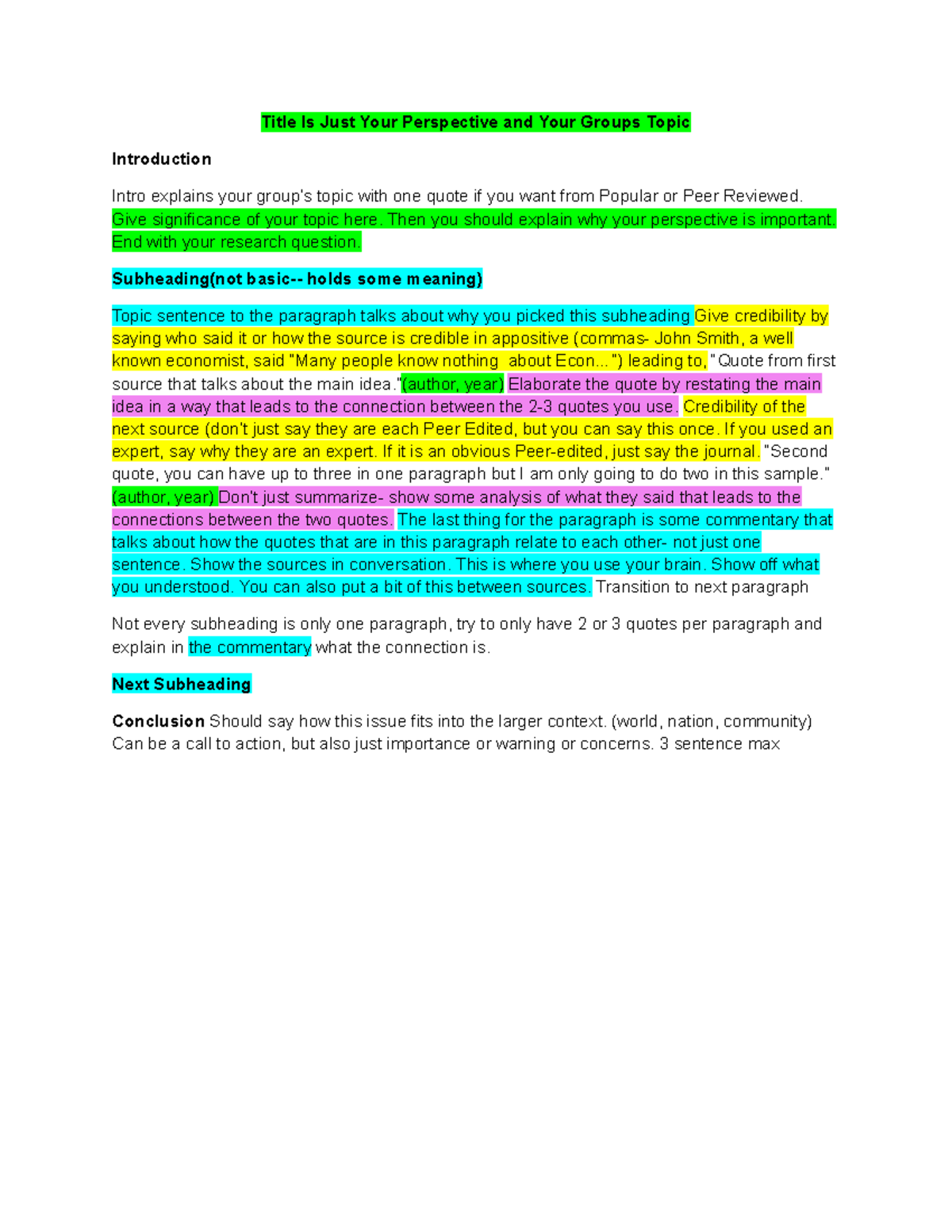 Paragraph Structure Guidelines for PT1 Paper - Studocu