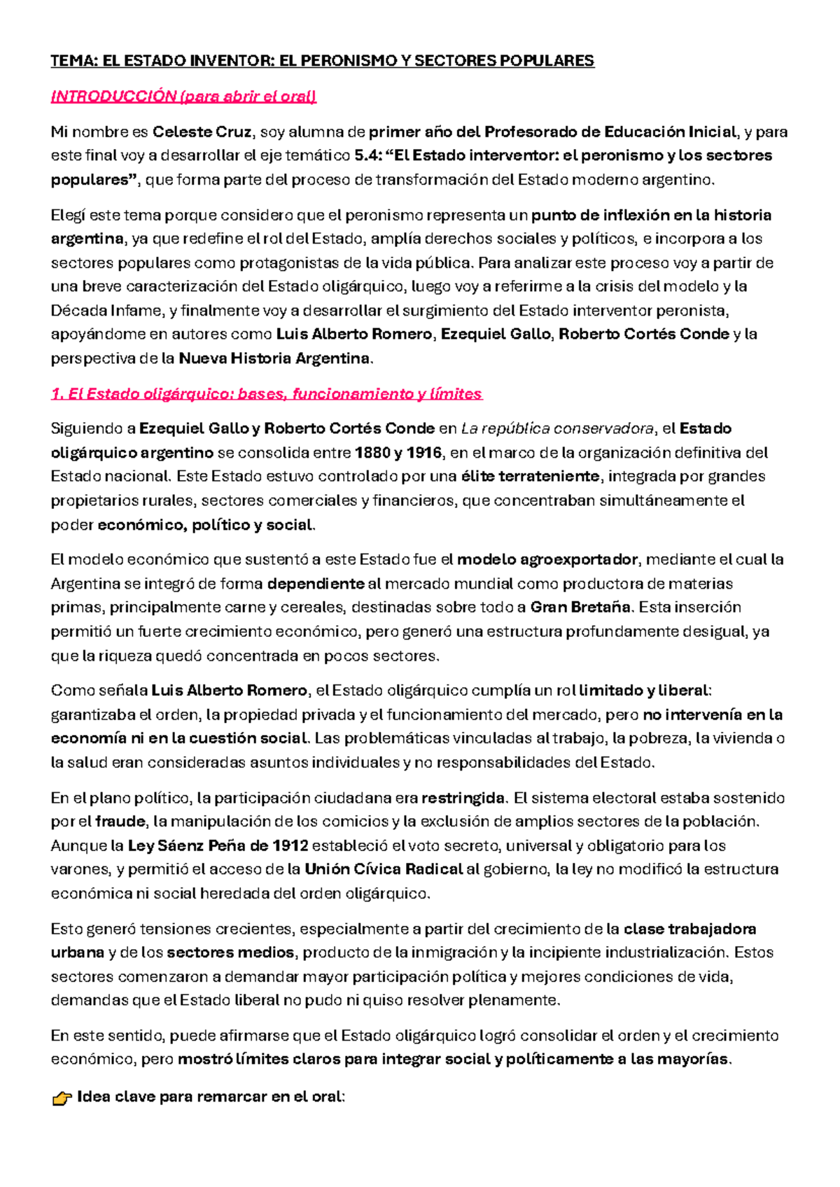 Historia Final 5: El Peronismo y el Estado Interventor en Argentina ...