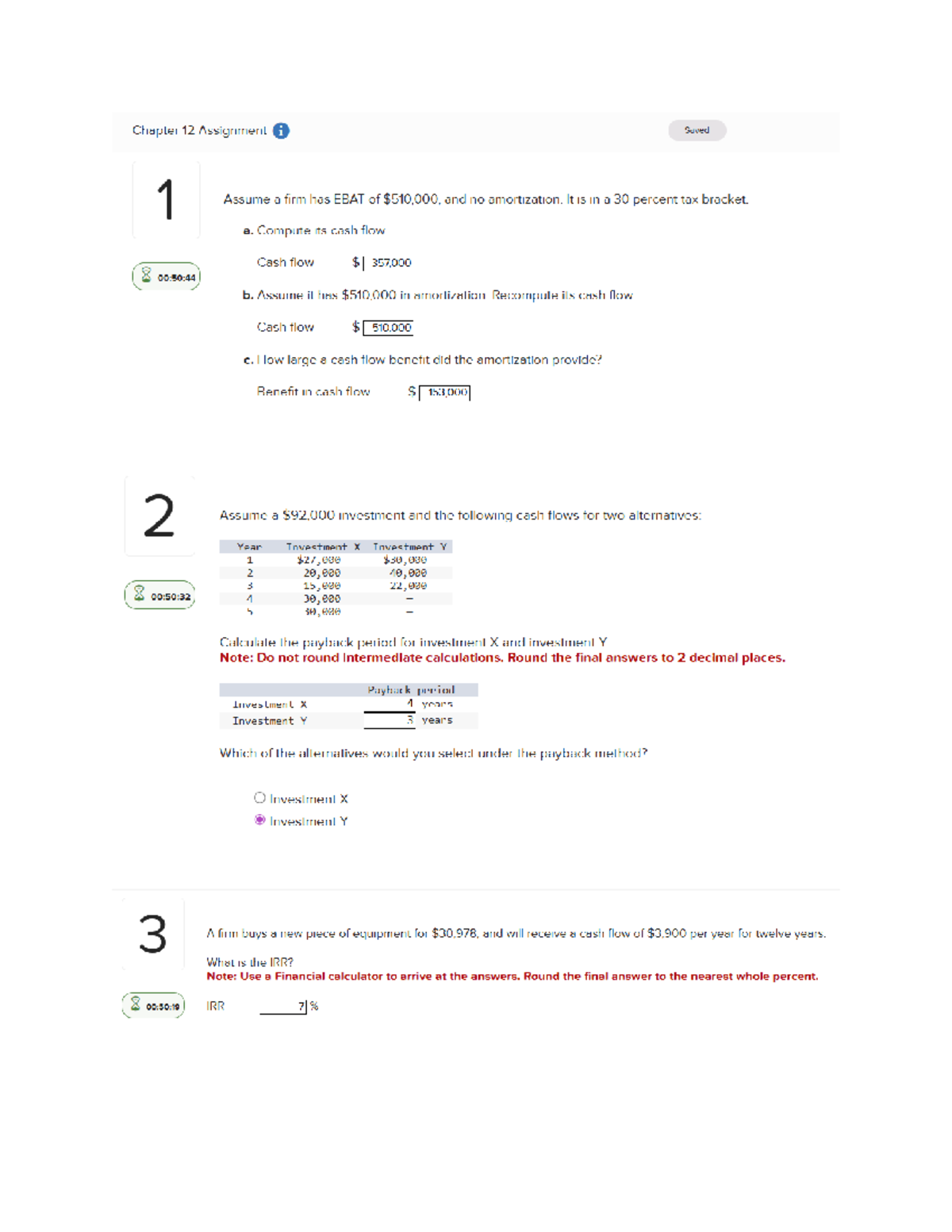 Chapter 12 Assignment: Cash Flow Analysis and Investment Decisions ...
